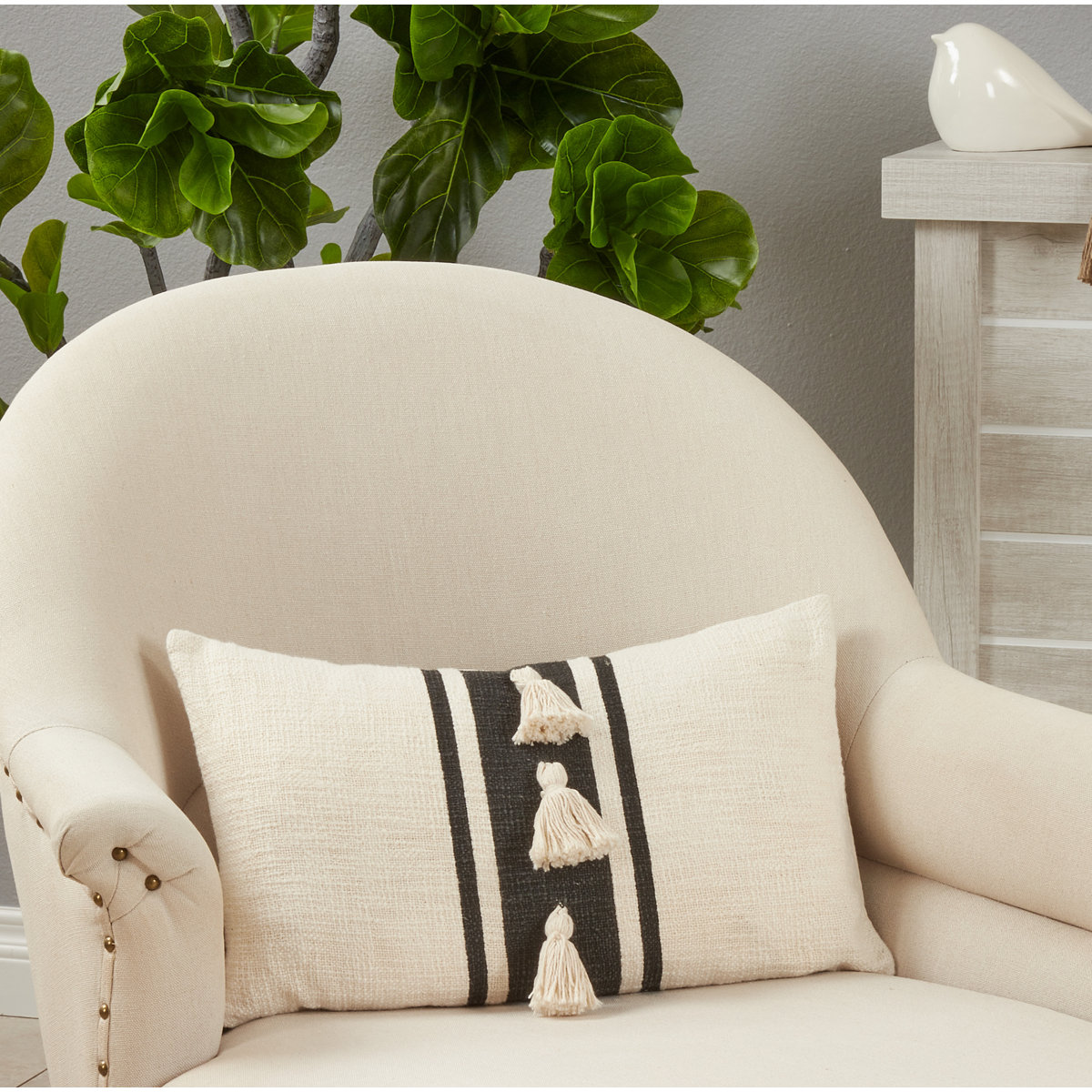 Saro Delong Rectangular Cotton Pillow Cover | Wayfair