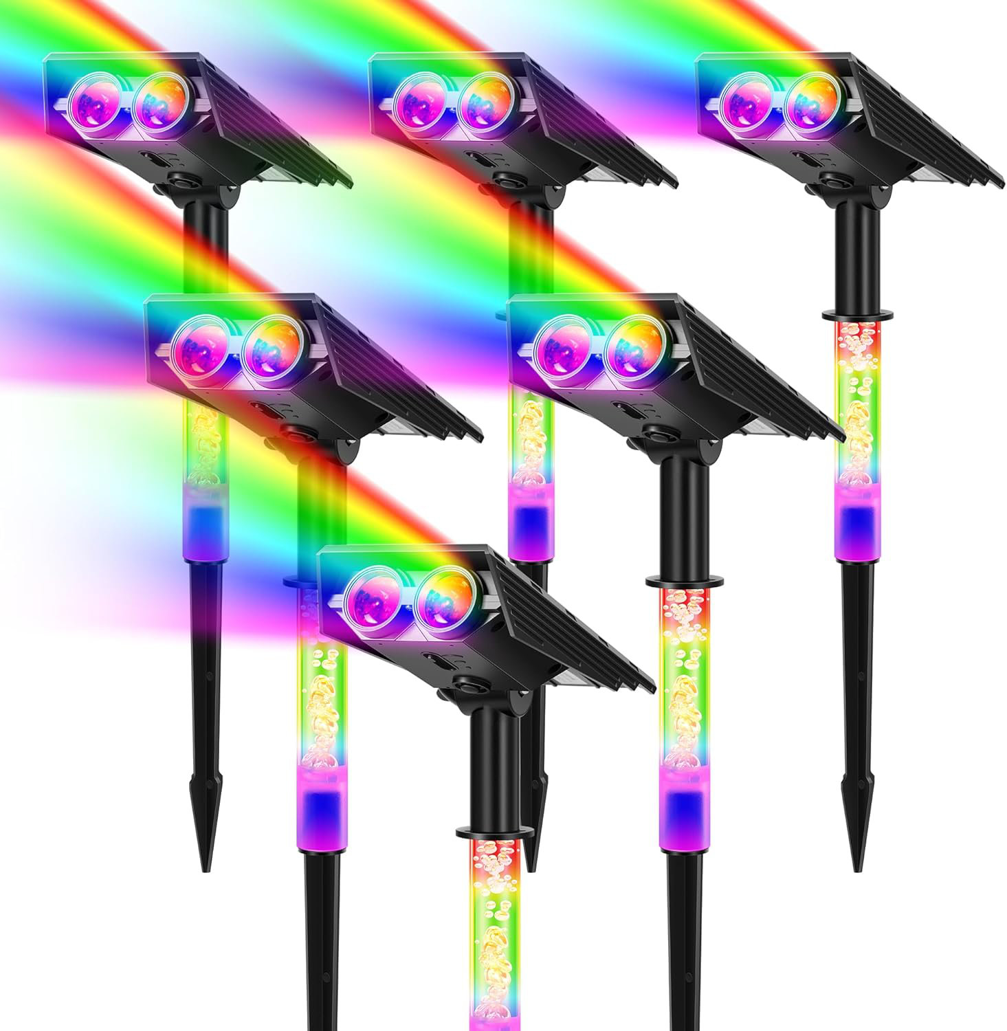 VIVOHOME Outdoor Adjustable Solar Spot Lights, Waterproof IP65 (6-Pack ...