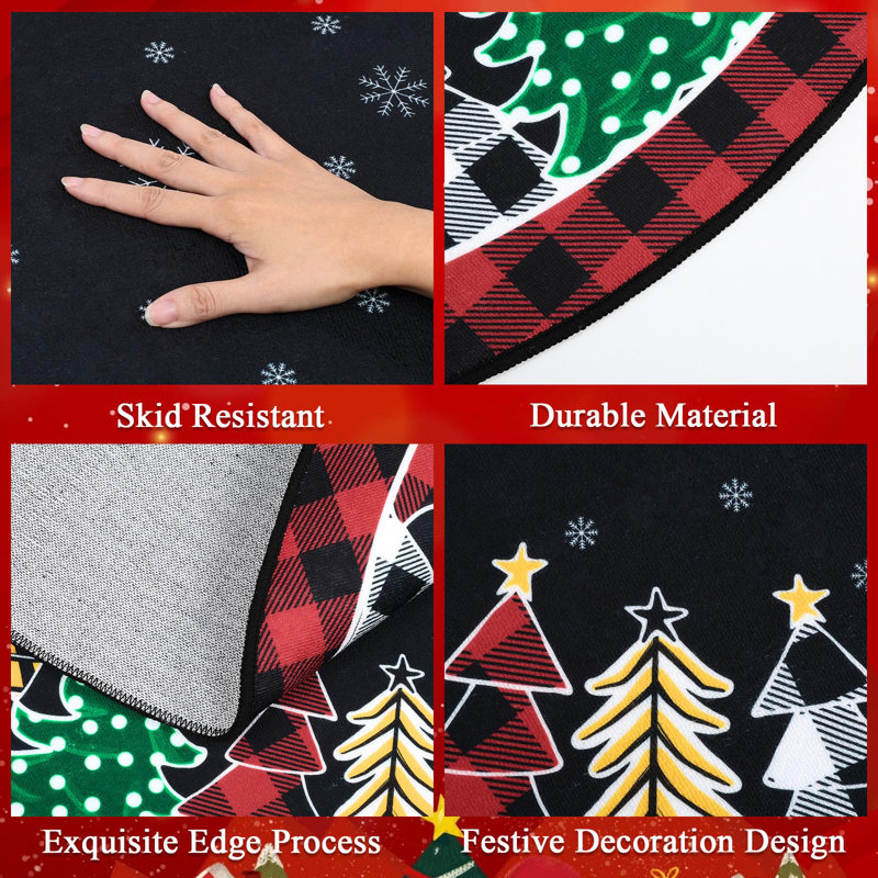 The Holiday Aisle® Christmas 4Ft Round Area Rug for Dining Room ...