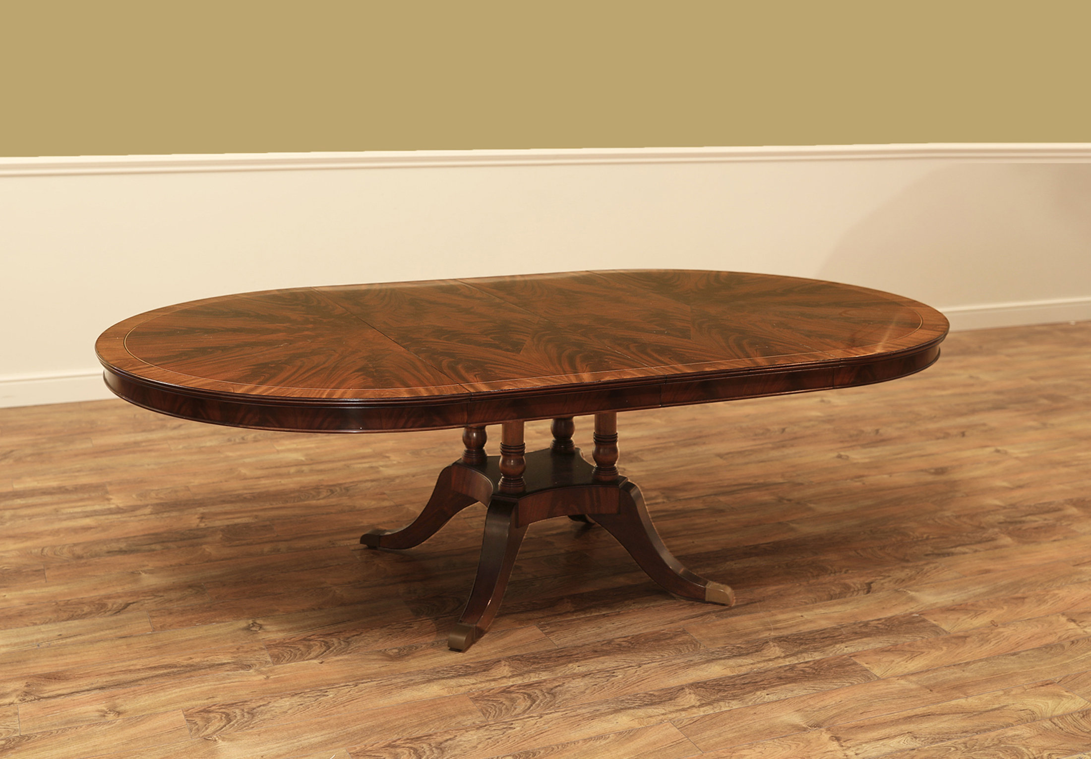 AP Exclusives Round To Oval Expanding Mahogany Dining Room Pedestal ...