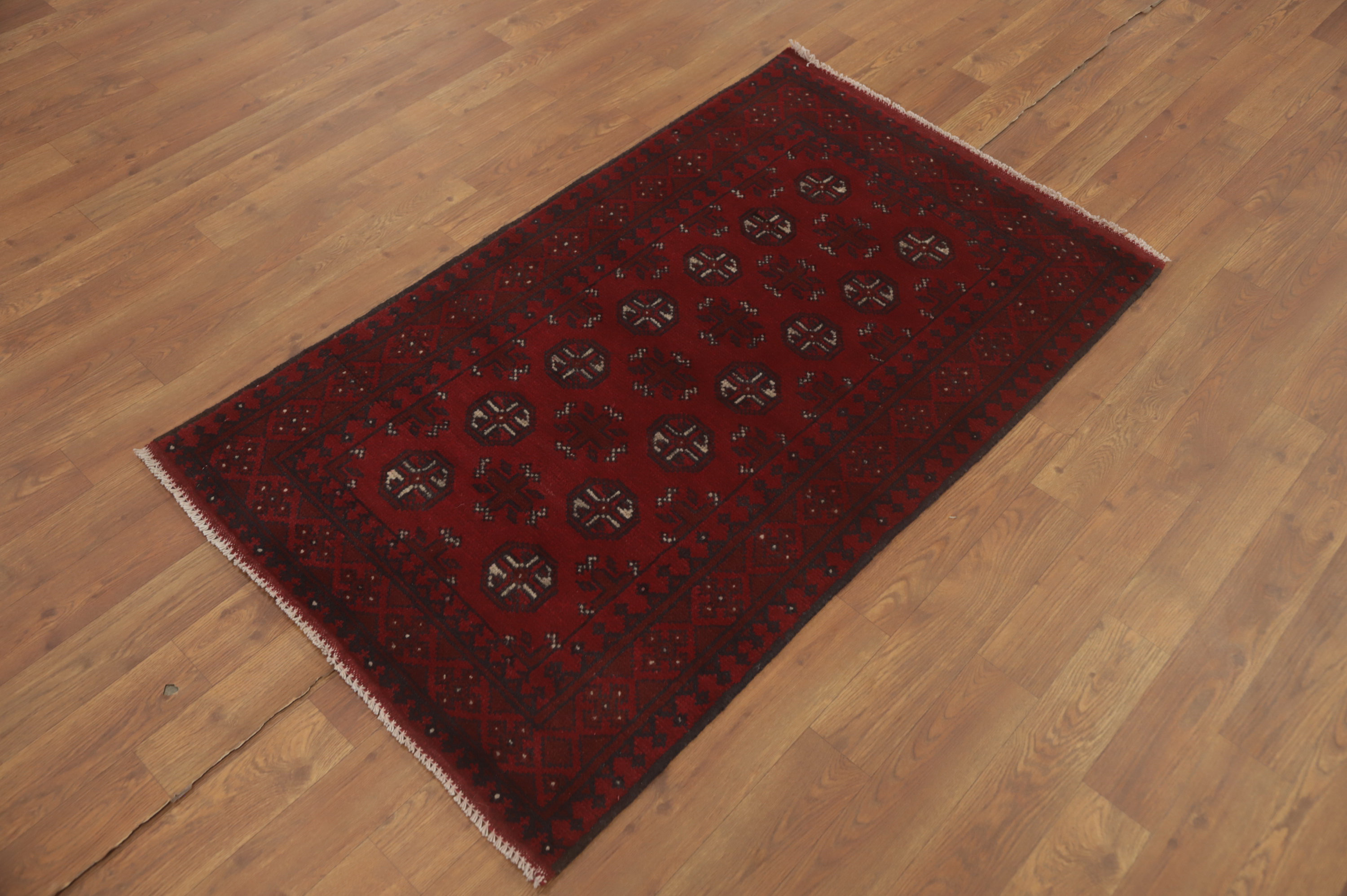 Dakota Fields Geometric Red Oriental Afghan Foyer Rug 3x4 | Wayfair