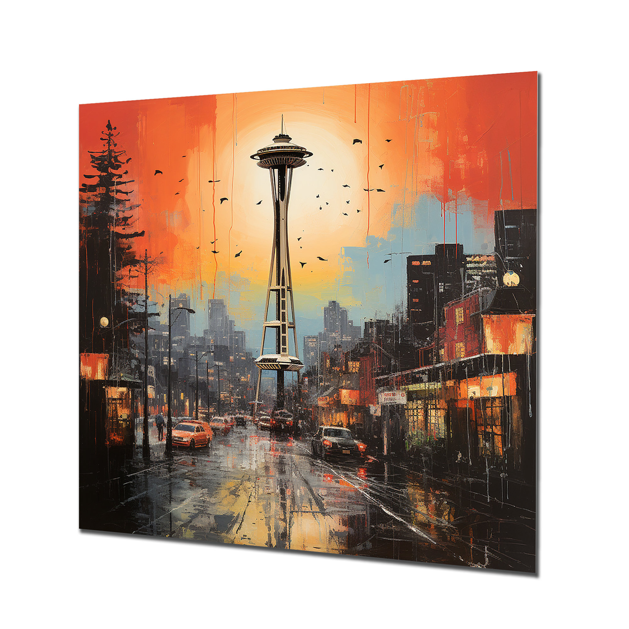 Lark Manor™ Pop Art Seattle City View - Seattle Metal Wall Art | Wayfair