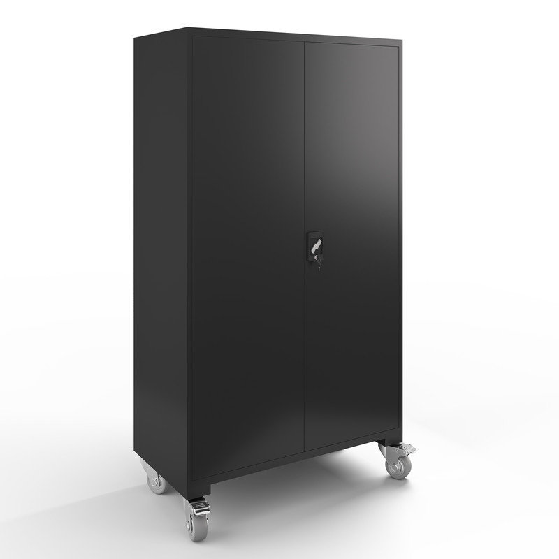 WFX Utility™ Lockable Heavy-Duty Metal Storage Cabinet with Wheels ...