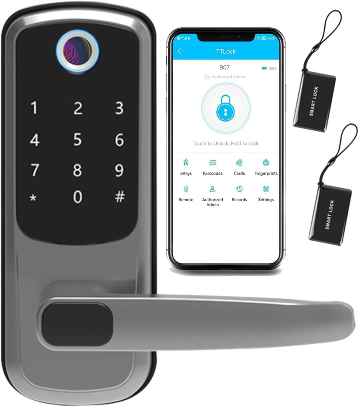 Tonchean Touchscreen Smart Door Lock with Electronic Deadbolt & Reviews ...