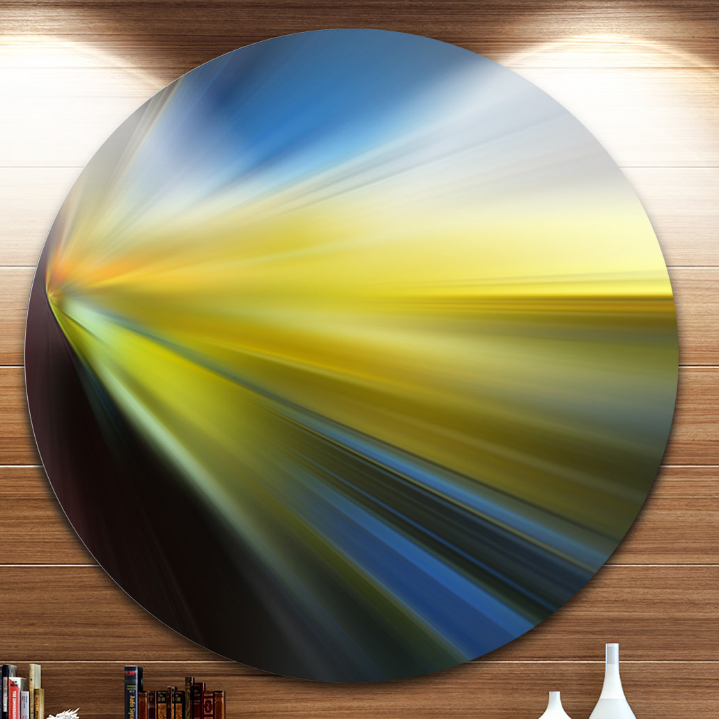 Design Art 'Brown Blue Focus Light' Graphic Art Print on Metal | Wayfair