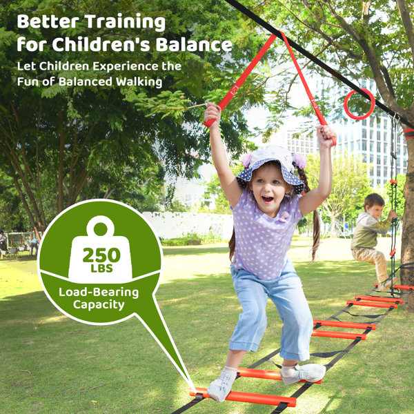 Klo Kick 50ft Ninja Warrior Obstacle Course For Kids W/ Ladder Bridge ...