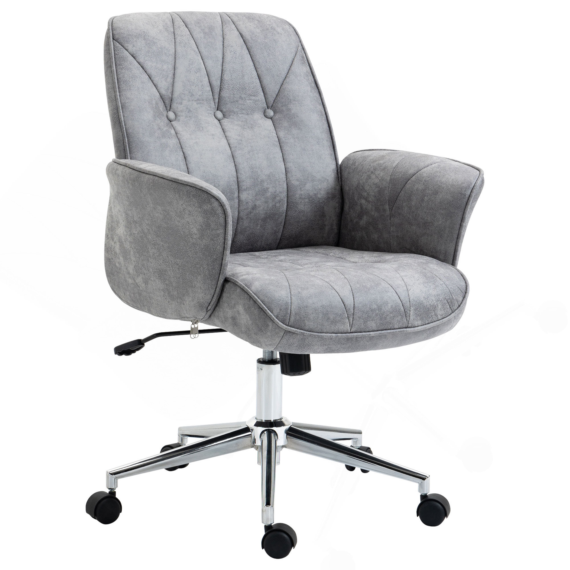 Winston Porter Microfiber Home Office Chair, Height Adjustable Button ...