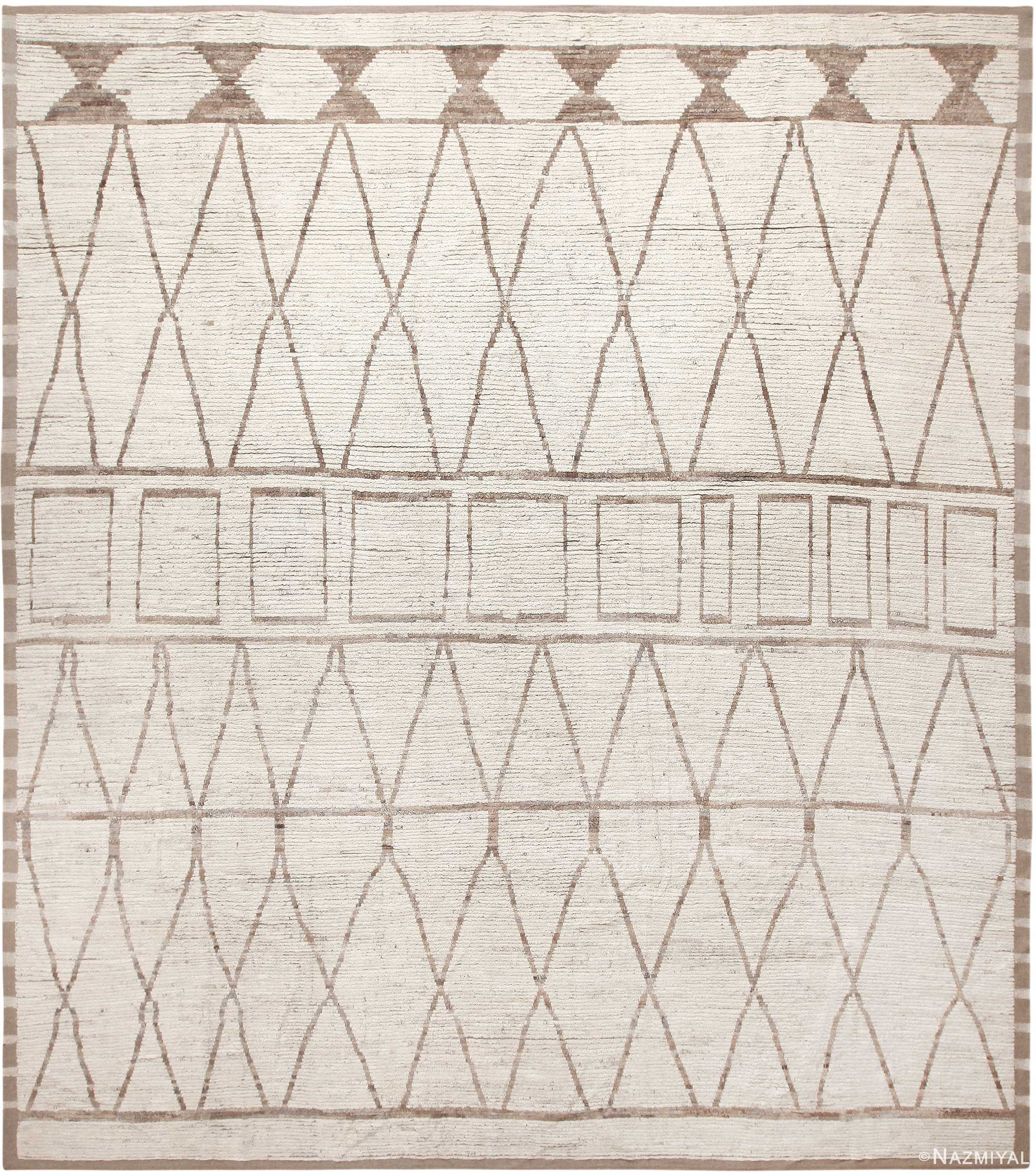 Nazmiyal Collection One-of-a-Kind Geometric Ivory Modern Contemporary ...