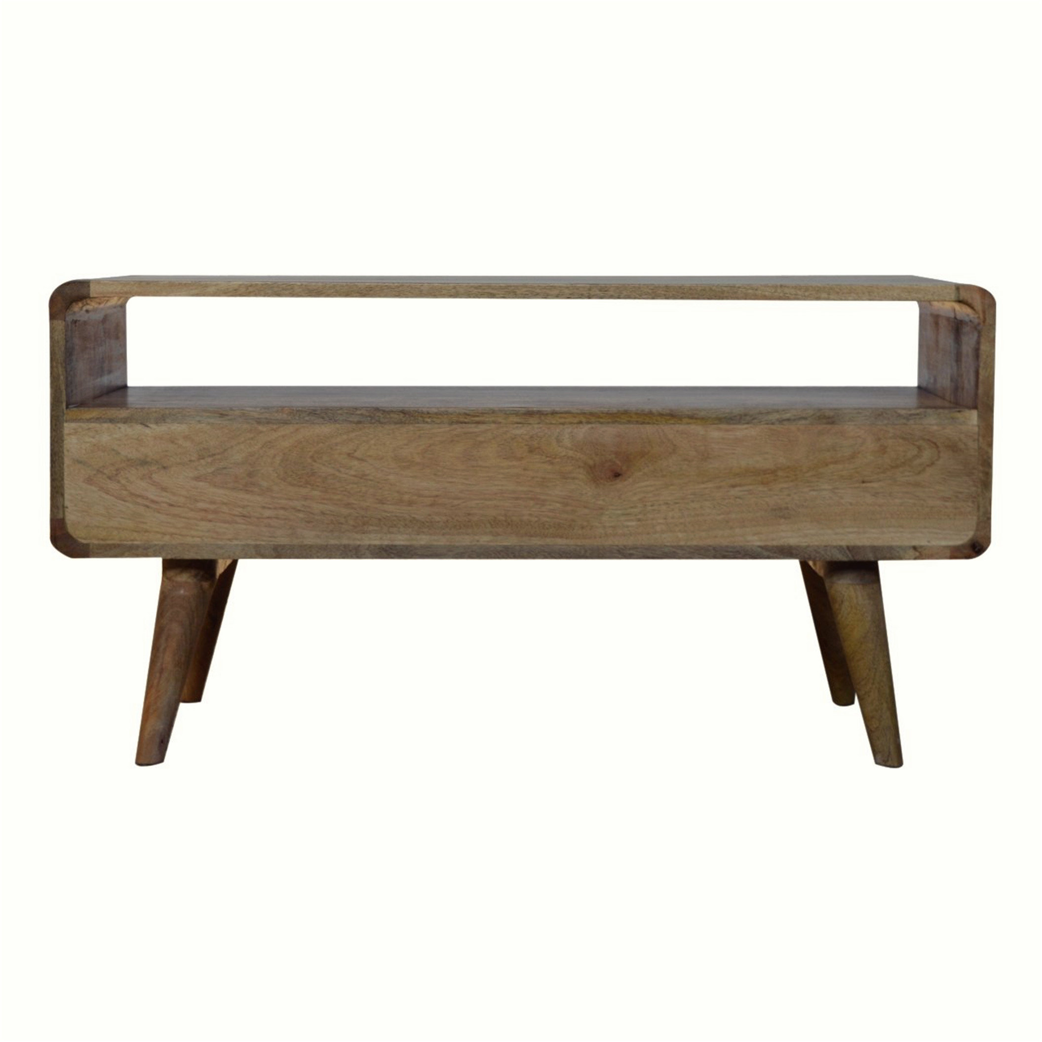 George Oliver Exquisite Solid Wood Curved Media Unit for Stylish Home ...