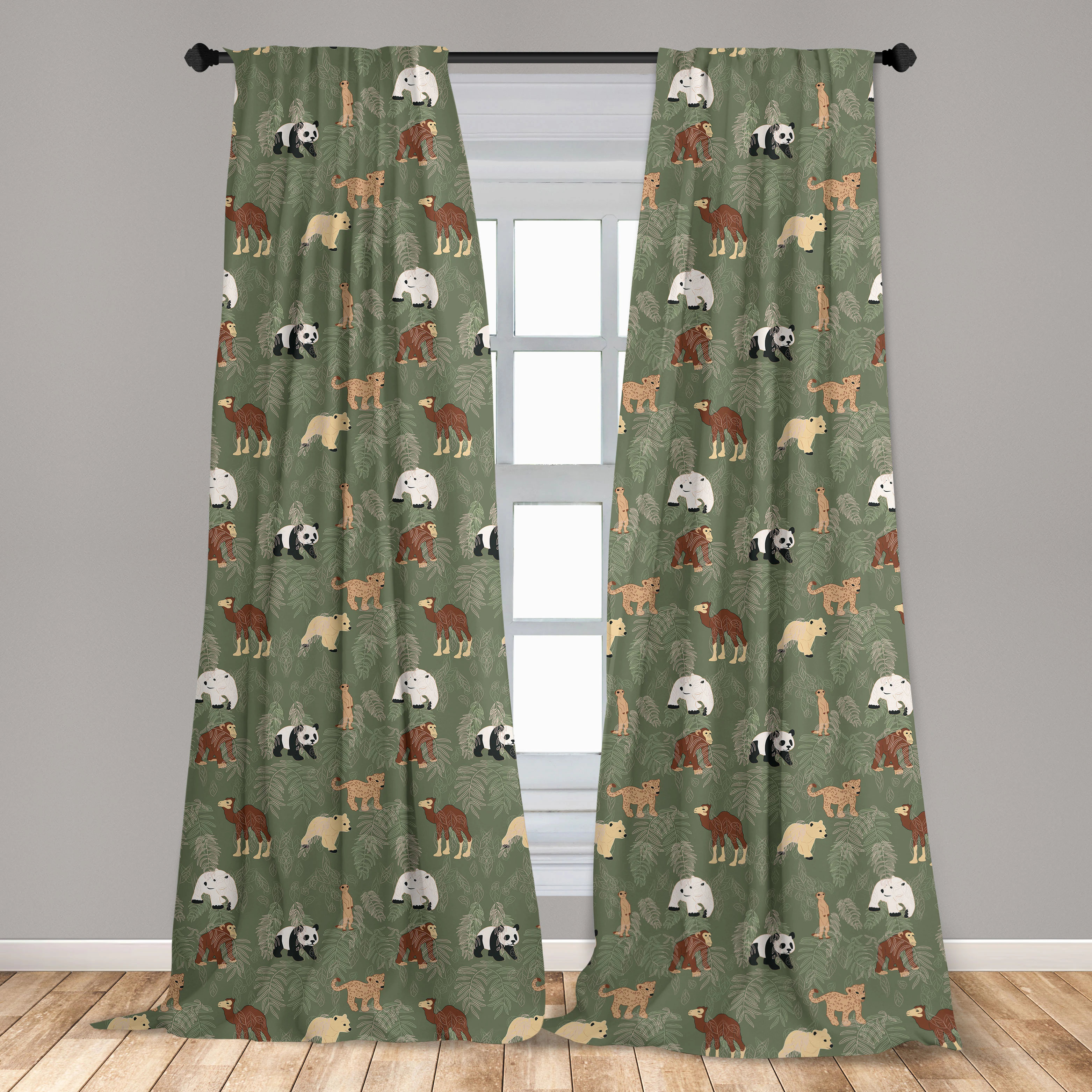 Ambesonne Forest Friends Semi-Sheer Rod Pocket Curtain Panels | Wayfair