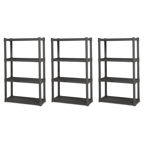 Sterilite Plastic Shelf Storage Organizing Unit with 4 Shelves ...