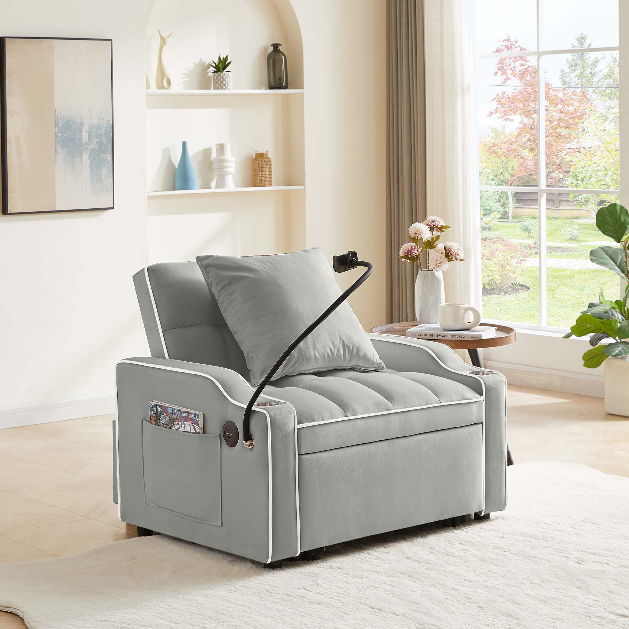 Latitude Run® Convertible Sleeper Chair Sofa Bed Adjustable Pull Out ...