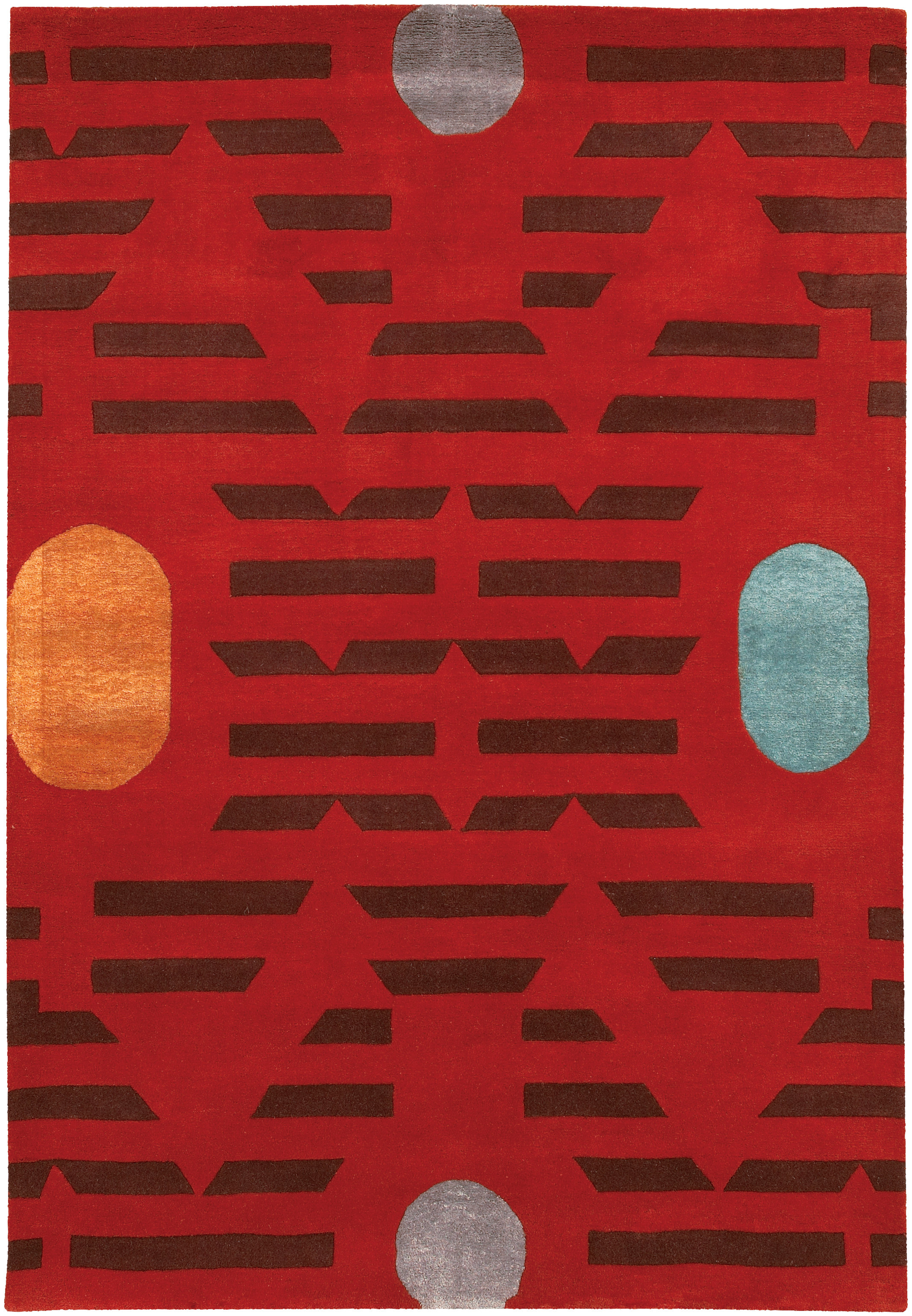 Chandra Rugs Lost Link Geometric Hand Tufted Silk Red Area Rug | Wayfair