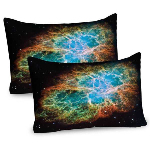 Ambesonne Nebula Pillow Sham 2 Pack Supernova Stars Cosmos Black Teal ...
