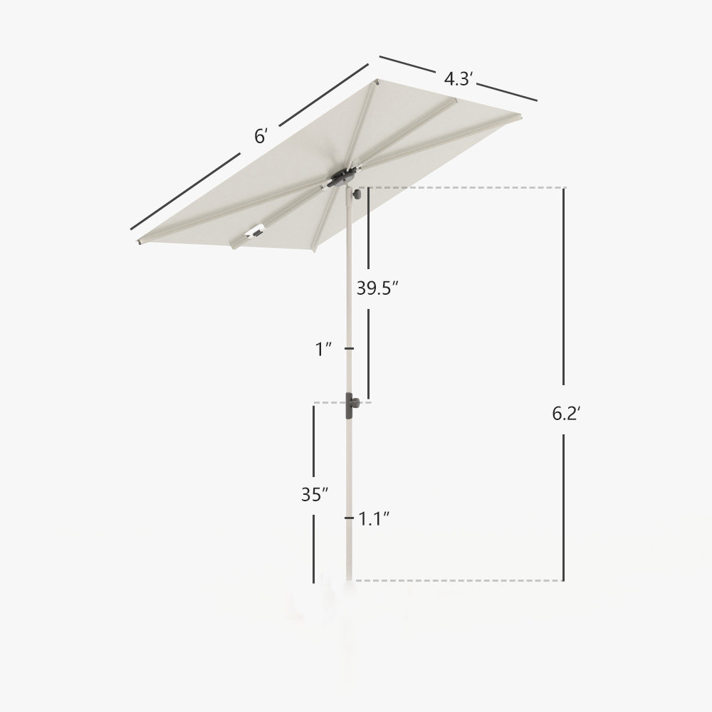 Freeport Park® Catarina 6' x 4' Rectangular Market Umbrella & Reviews ...