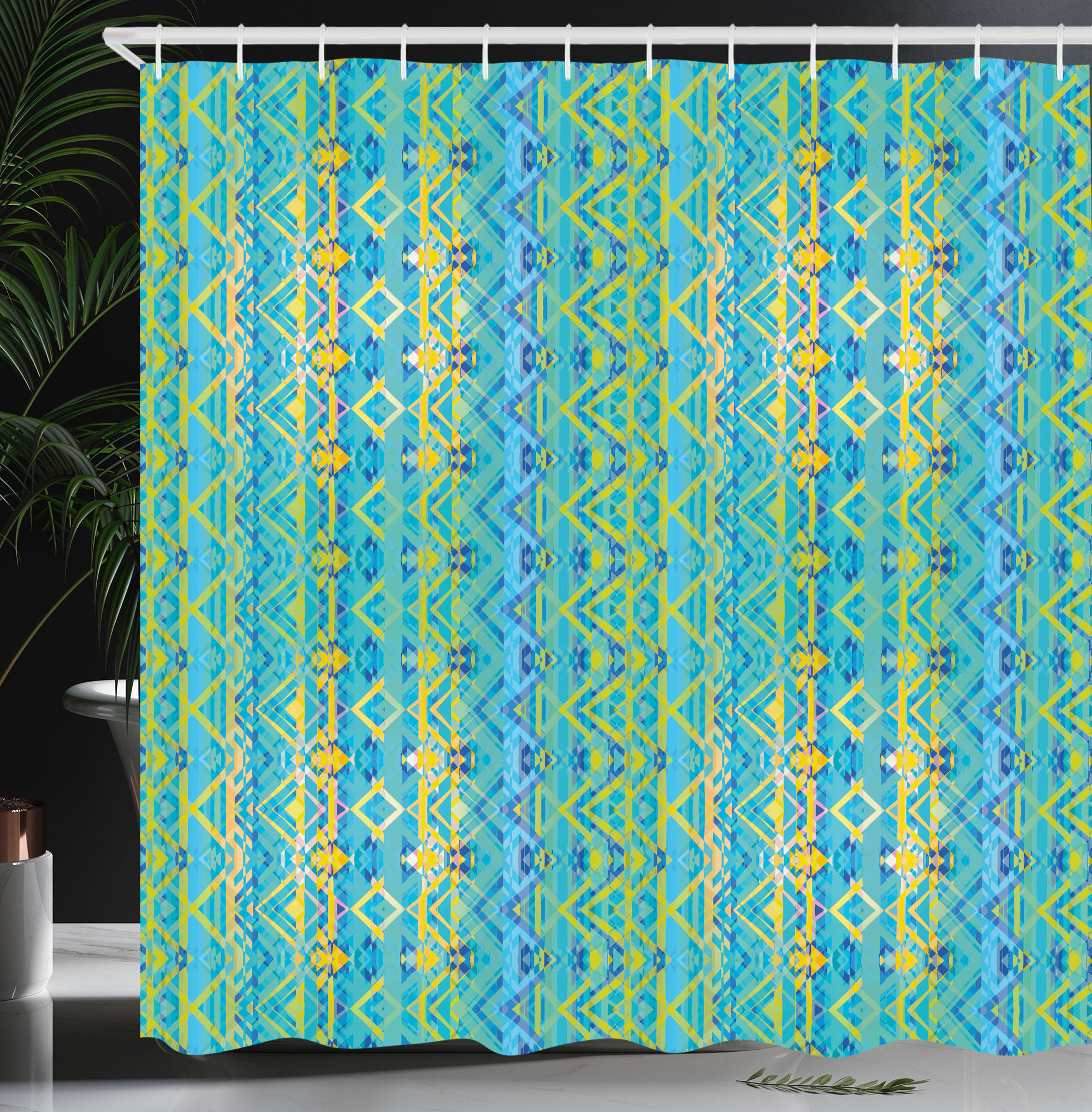 East Urban Home Geometric Shower Curtain Zigzag Aztec Design Earth ...