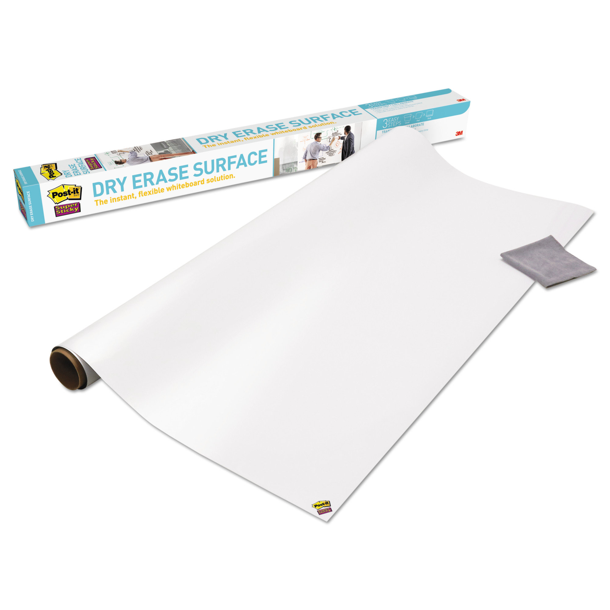 Post-it® Dry Erase Surface with Adhesive Backing Wall Mounted ...
