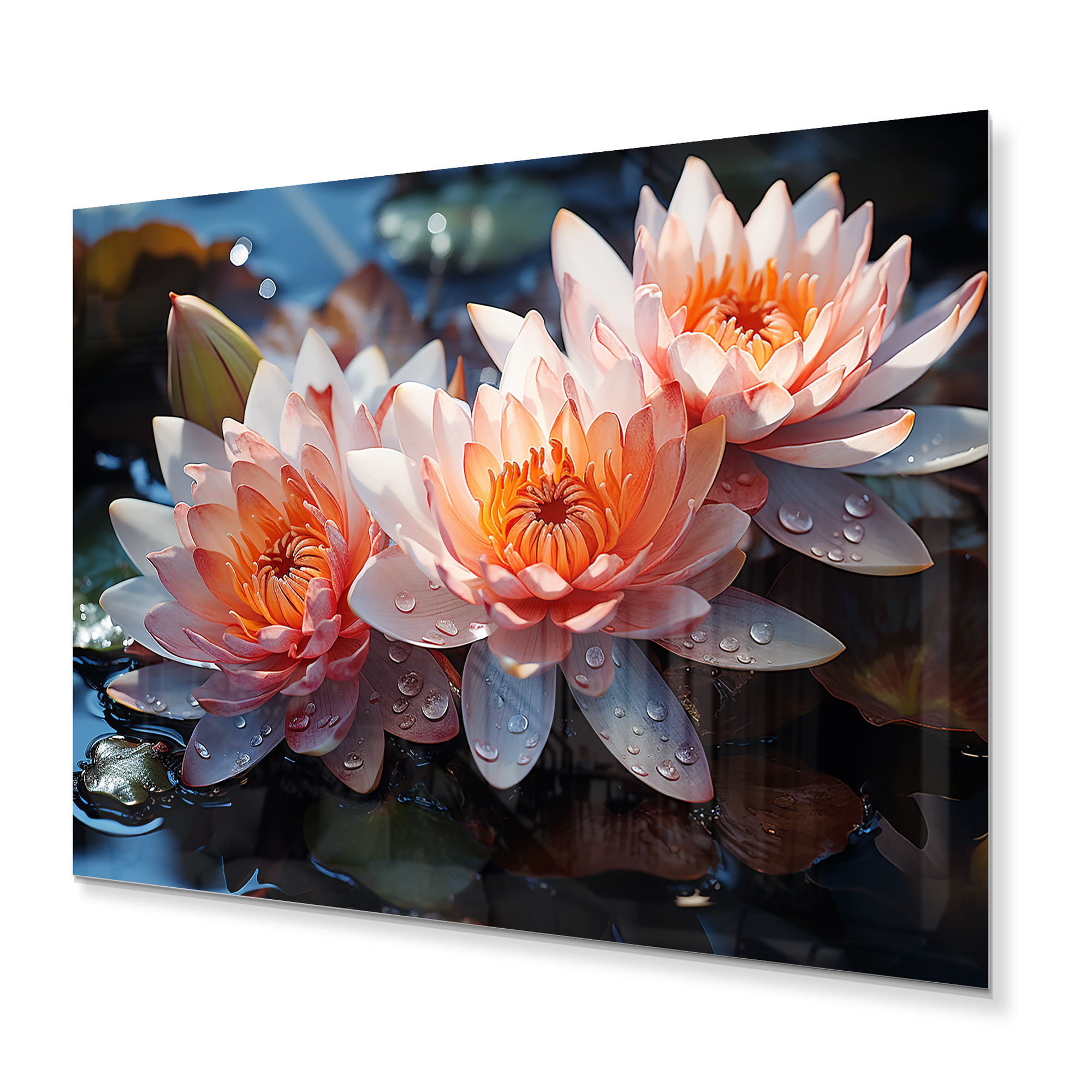 Latitude Run® Asian Art Lotus Pond V - Asian Art Metal Wall Decor | Wayfair