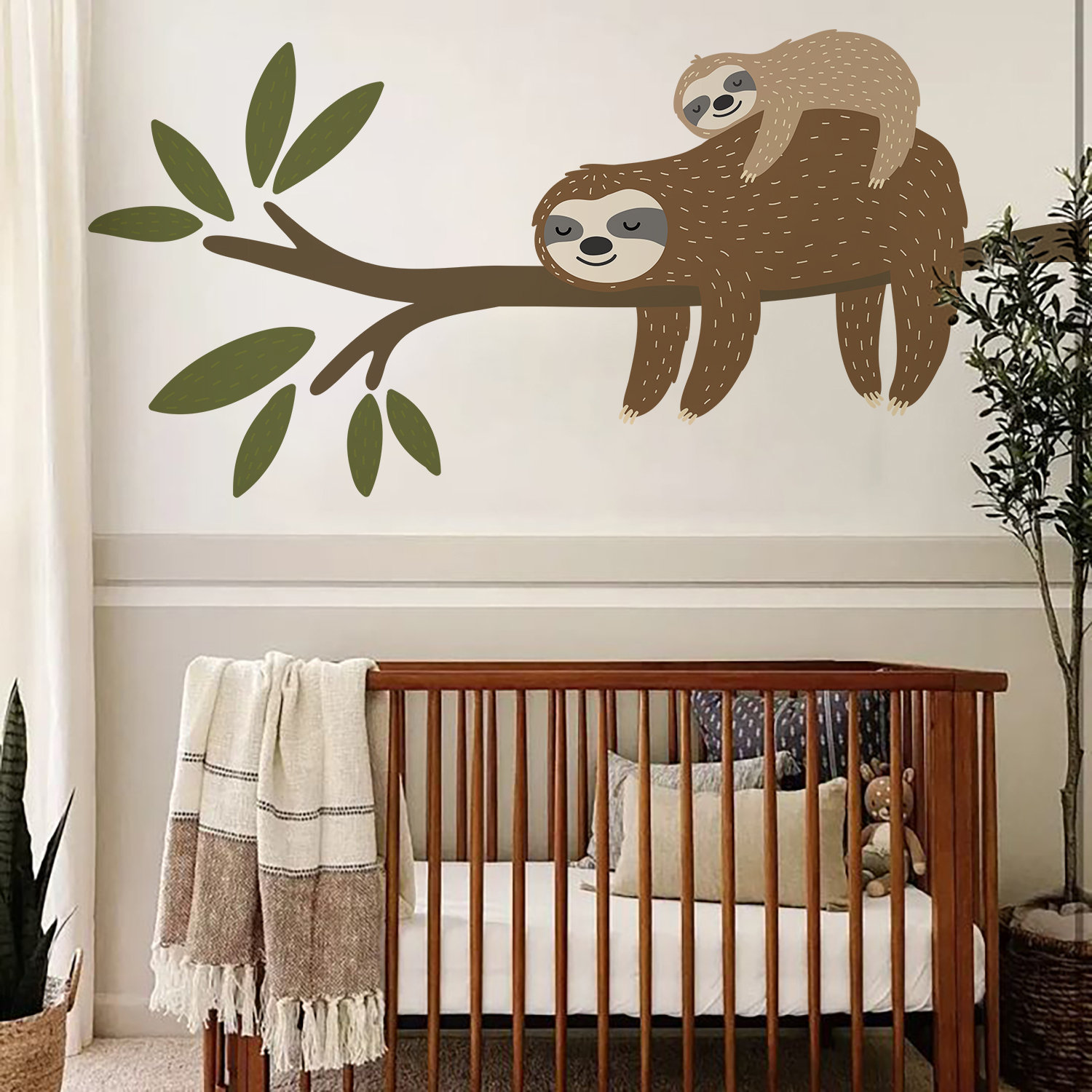 Indigo Safari Cute Sloth Peel And Stick Wall Decals | Wayfair