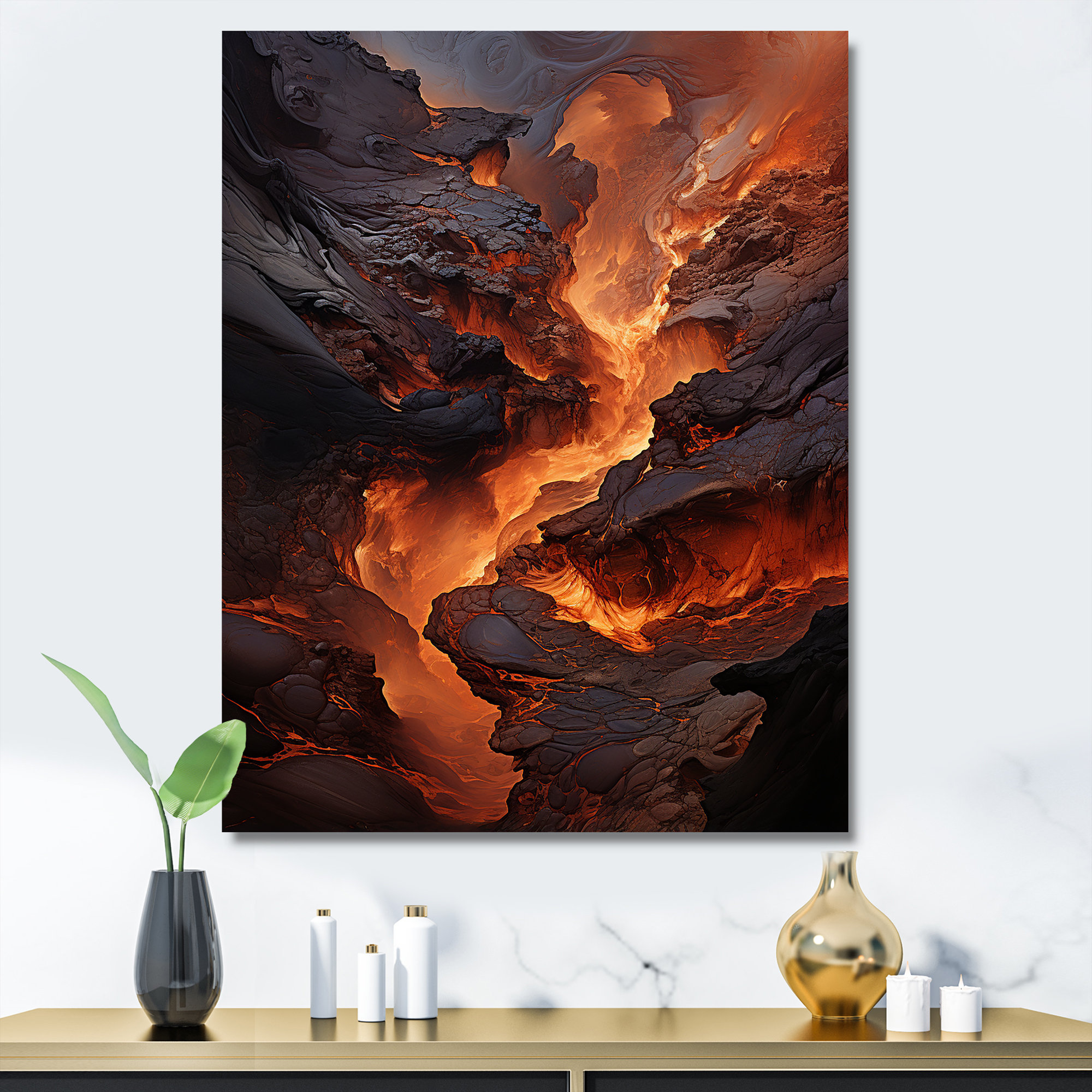Millwood Pines Molten Mocha Magic Lava I - Print on Canvas | Wayfair