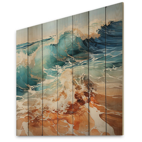 Dovecove Franziska Beach Photo Oceanic Rhythms VI On Wood Print | Wayfair