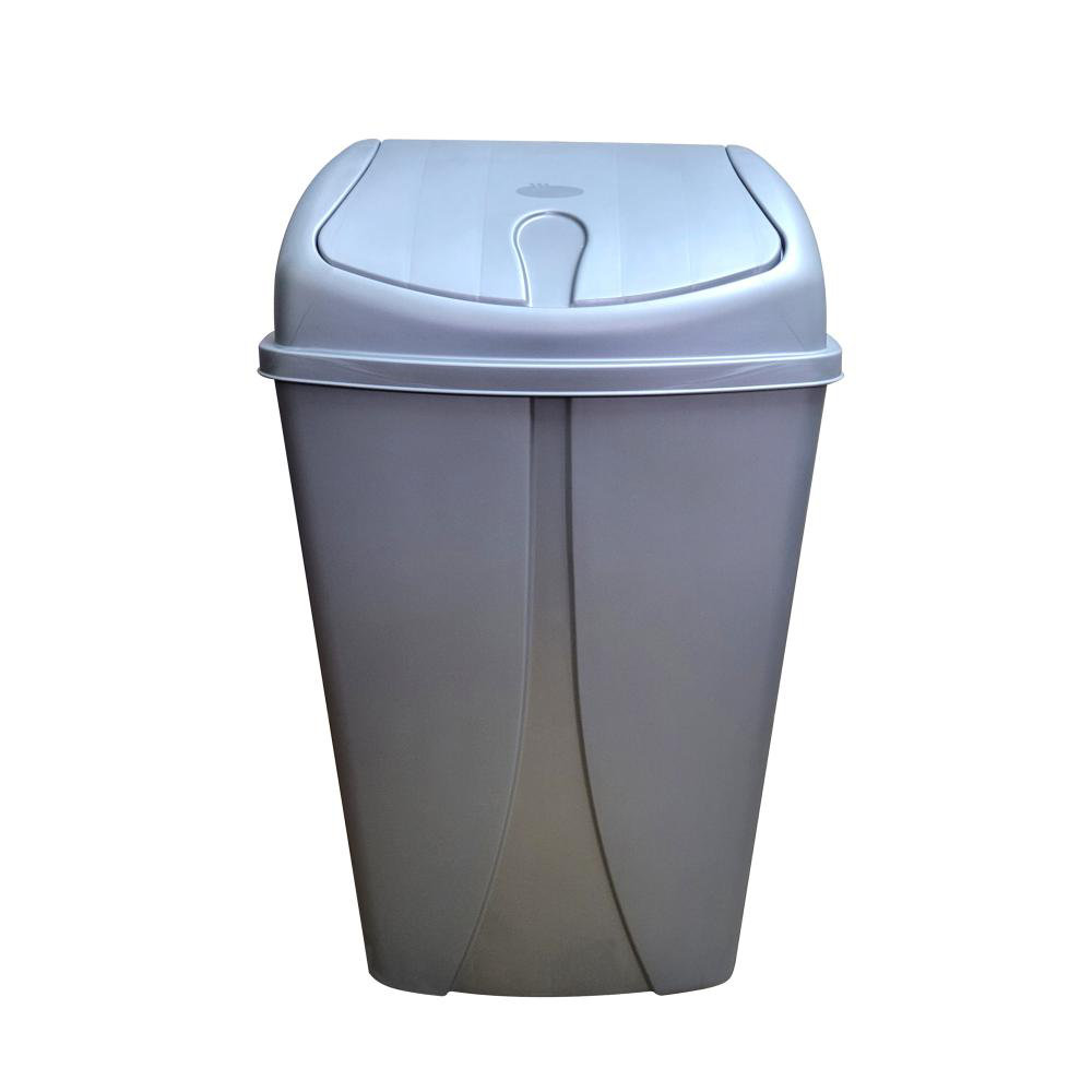 YBM Home Portable Plastic Trash Can with Dual Swing Lid, Swing Top ...