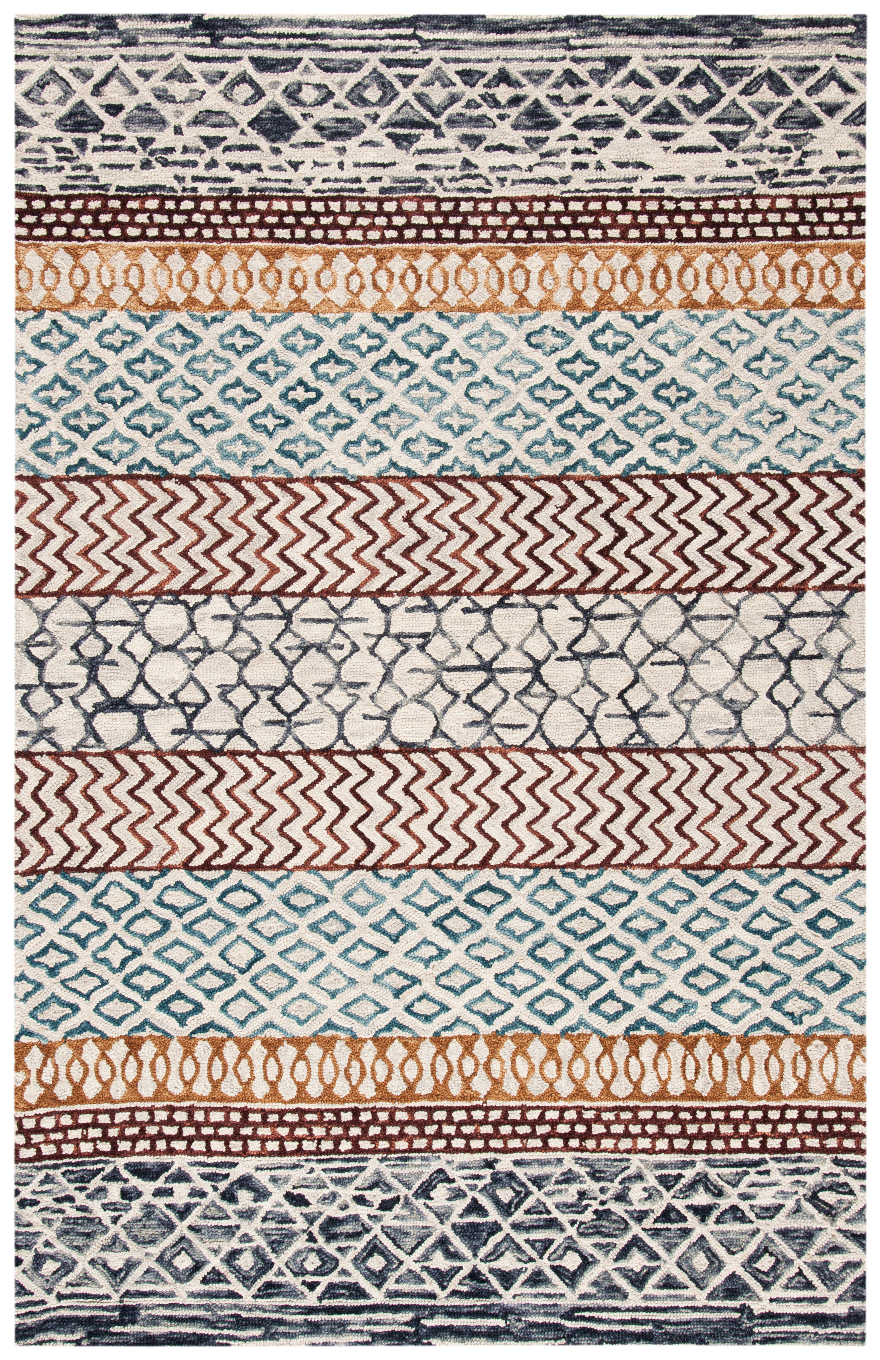 Dakota Fields Capri Hand Tufted Wool/Cotton Southwestern Rug in Ivory ...