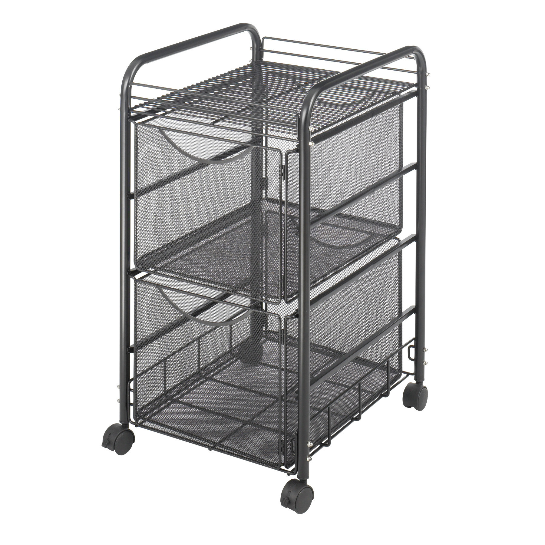 Safco Products Company Onyx Mesh Mobile Double File Cart & Reviews ...