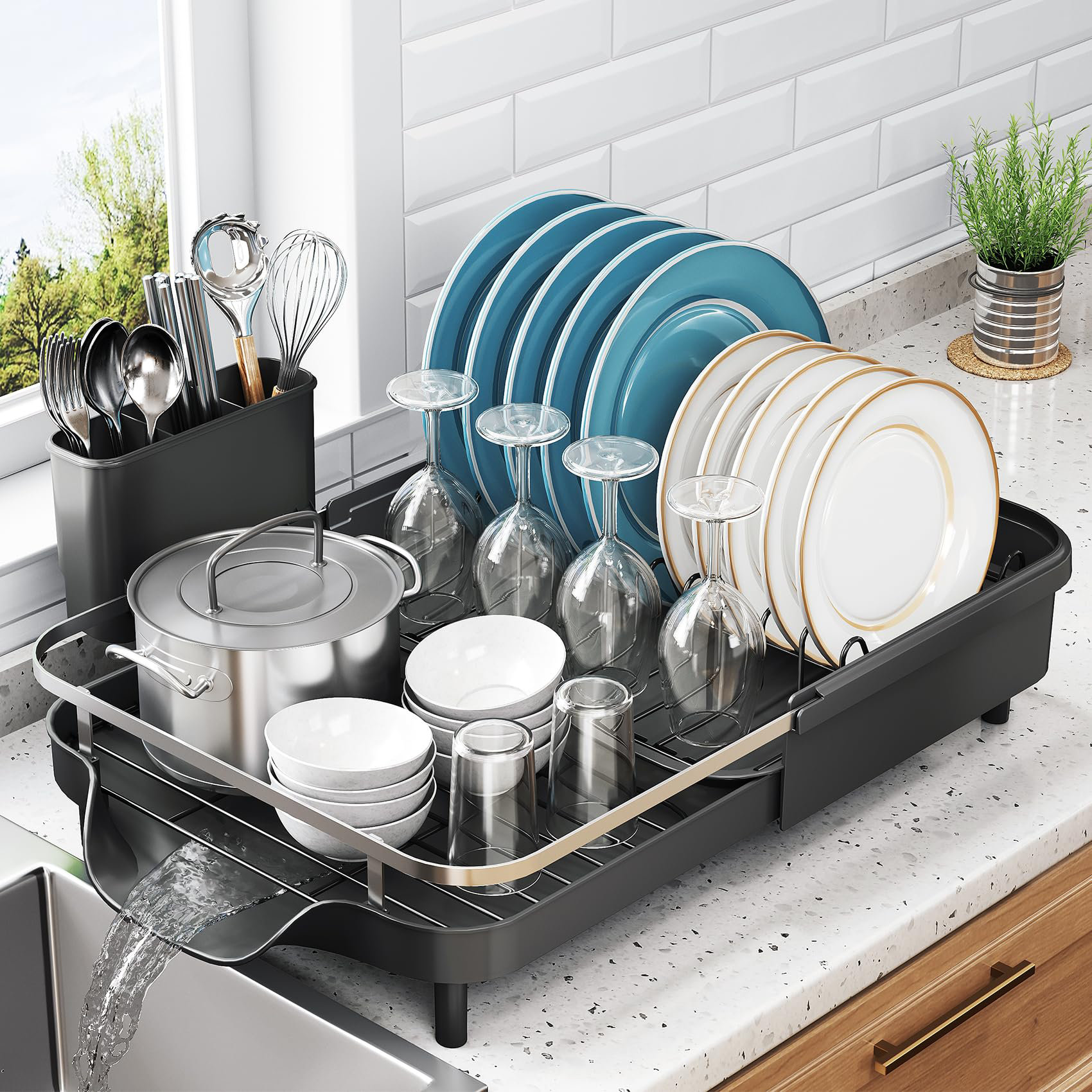 SHIRLEY'S OFFICE FURNITURE, LLC Dish Drying Rack - Expandable Dish Rack ...