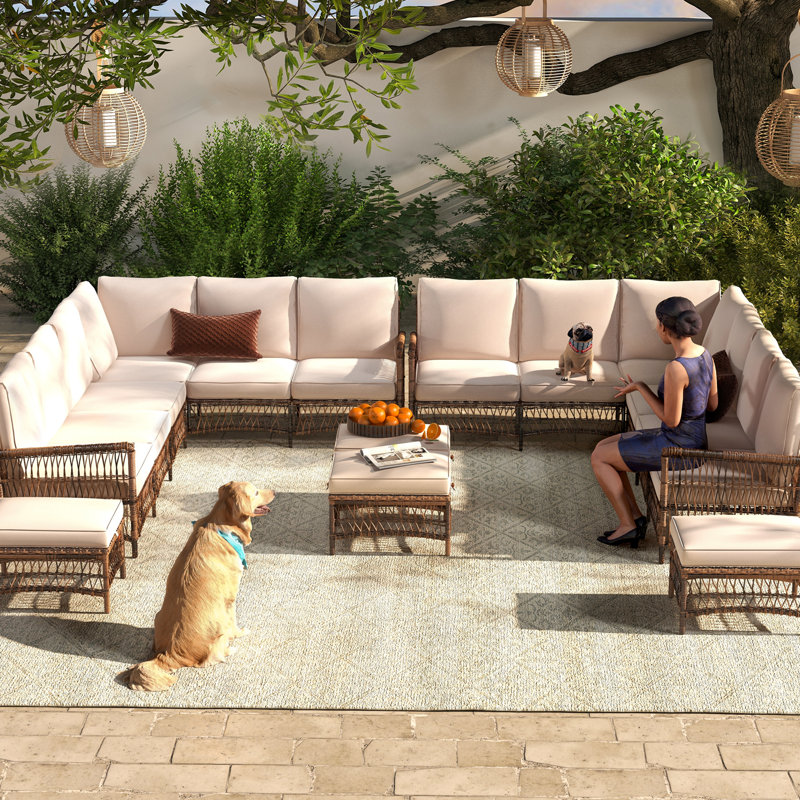 Latitude Run® 12-person Seat U-shaped Outdoor Sectional Set | Wayfair