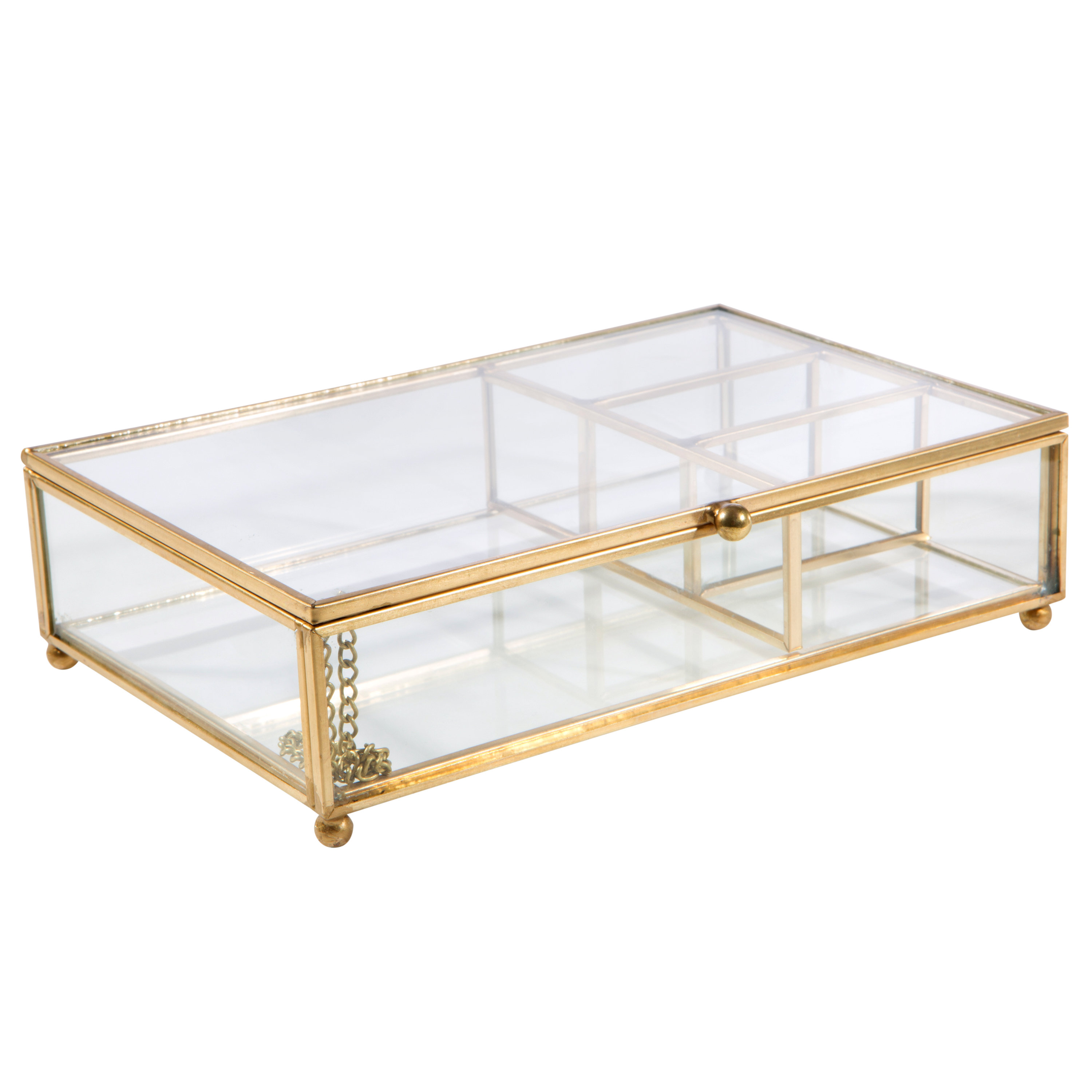 Mercer41 Okolona 4 Compartment Glass Keepsake Box & Reviews | Wayfair