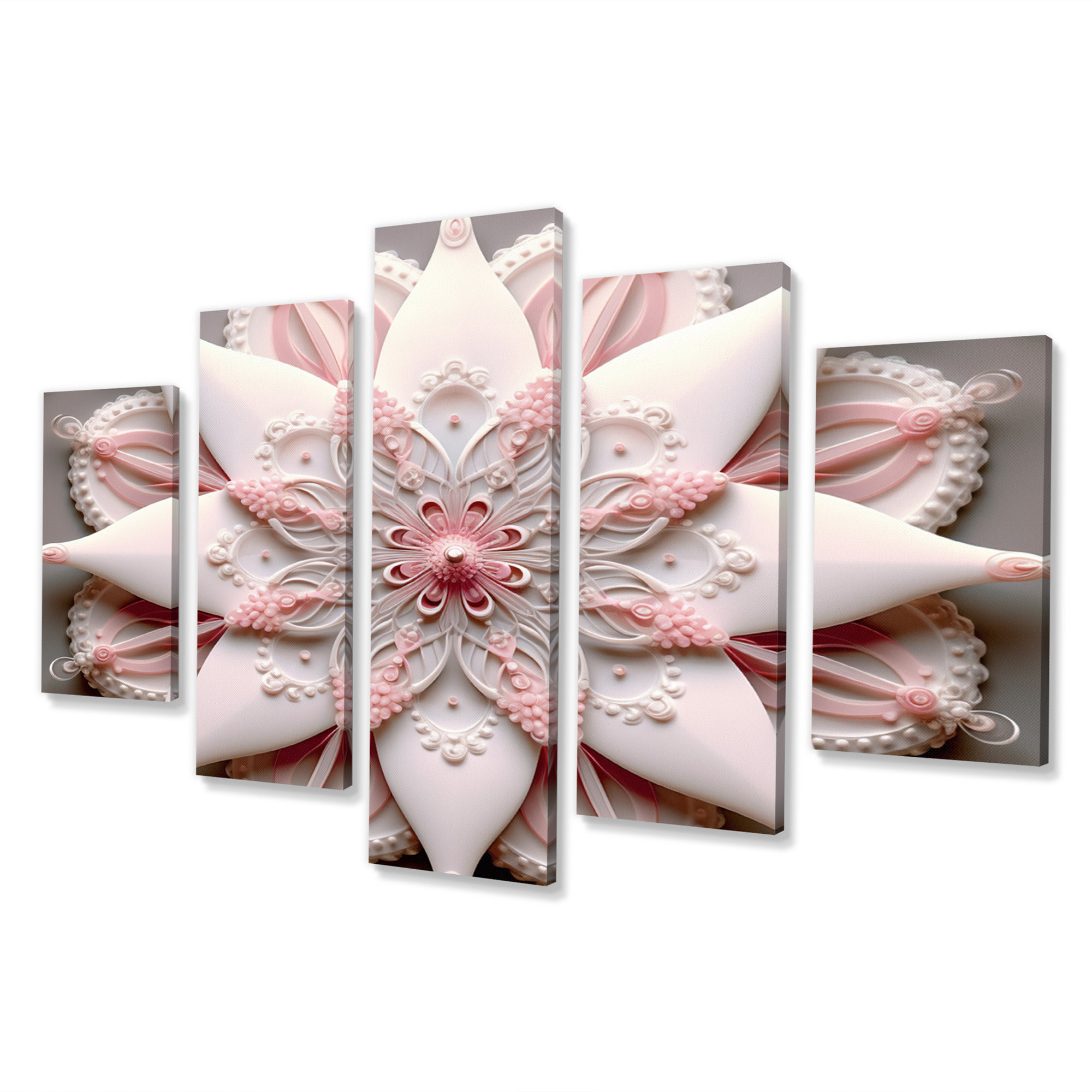 Mercer41 Abstract Blossoming Light Pink Lotus - Lotus Canvas Art Print ...