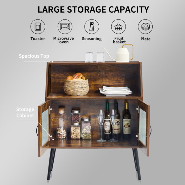 Wrought Studio™ Glass Door Sideboard, Sideboard | Wayfair