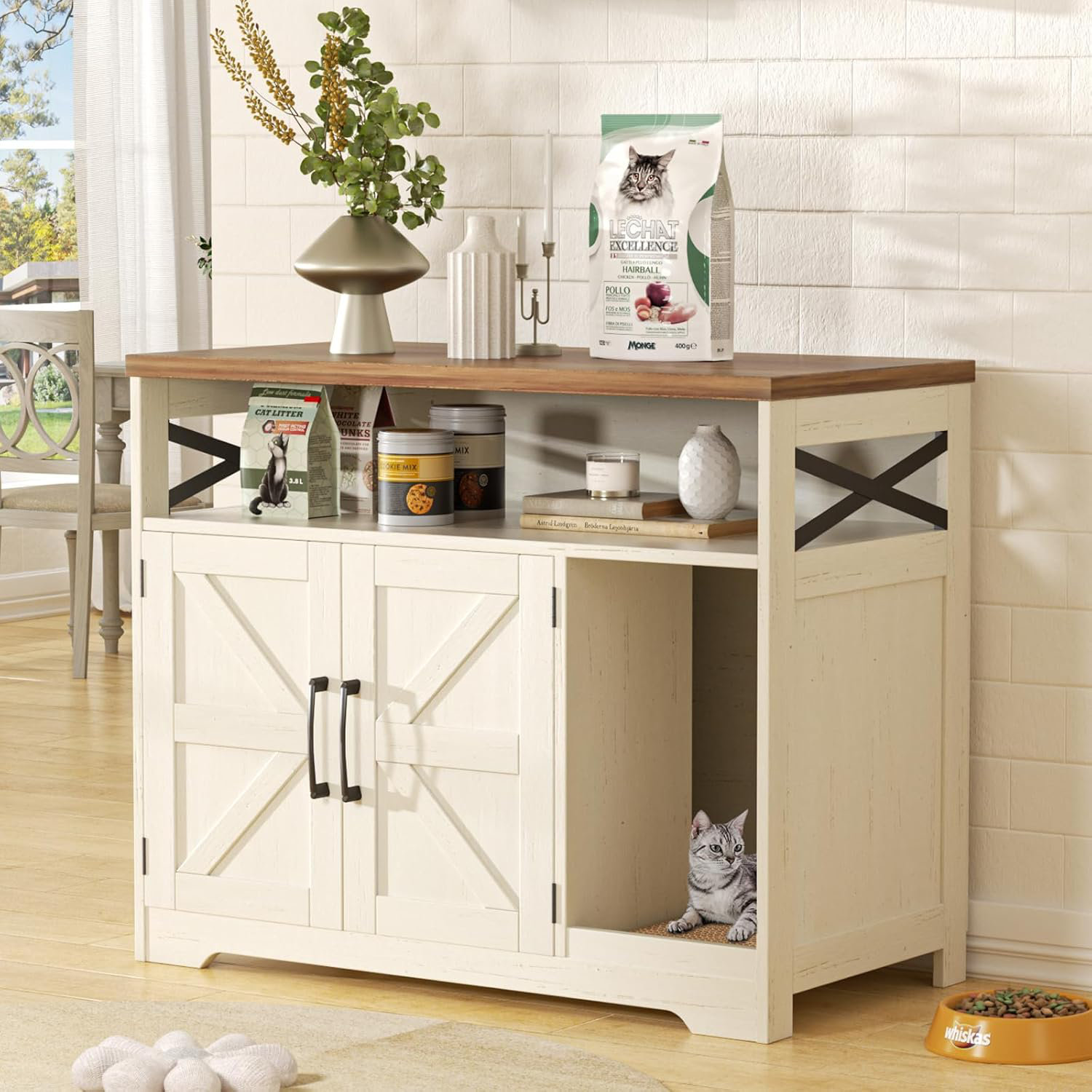 Tucker Murphy Pet™ Cat Litter Box Enclosure, Hidden Litter Box ...