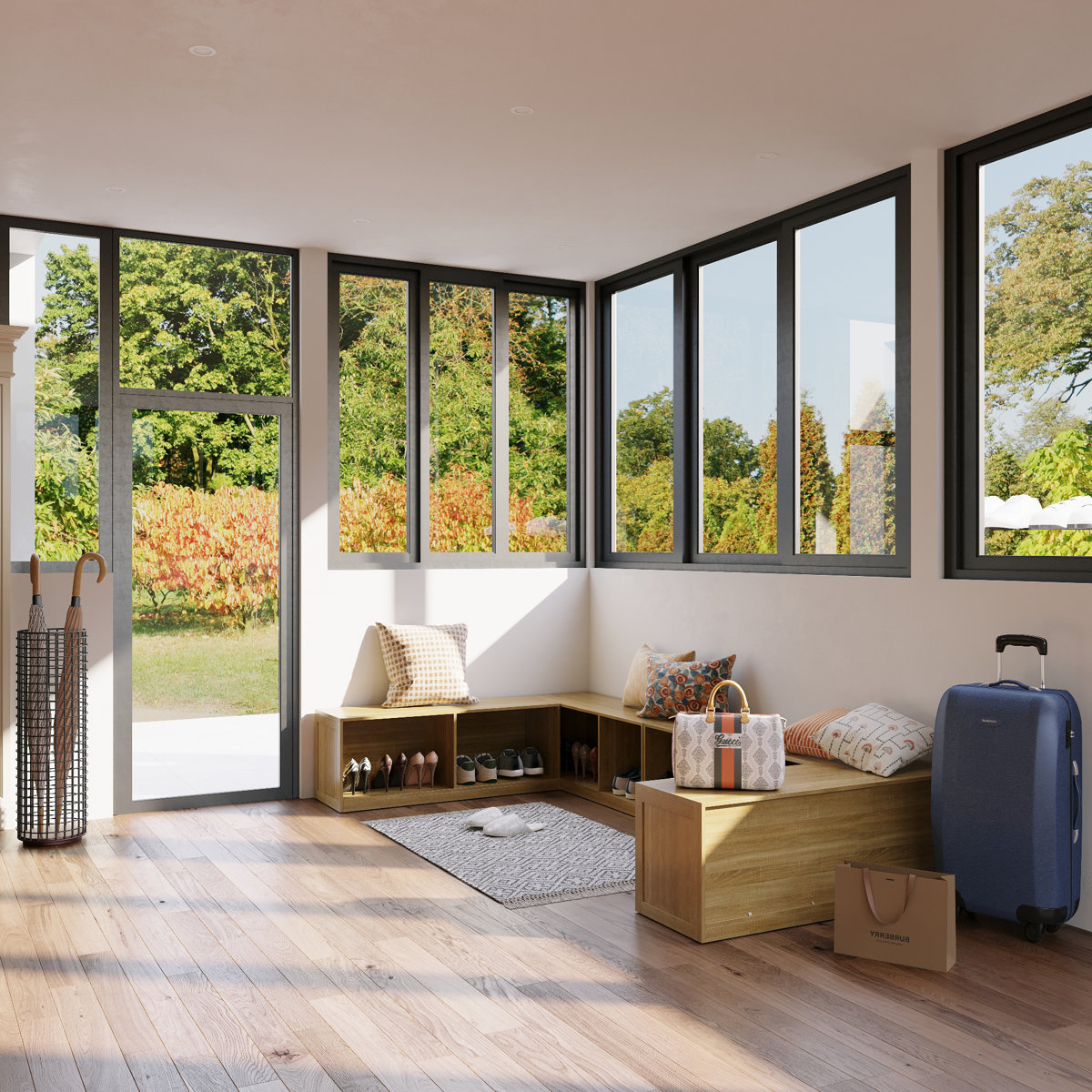 Latitude Run® Corner Shoe Storage Bench | Wayfair