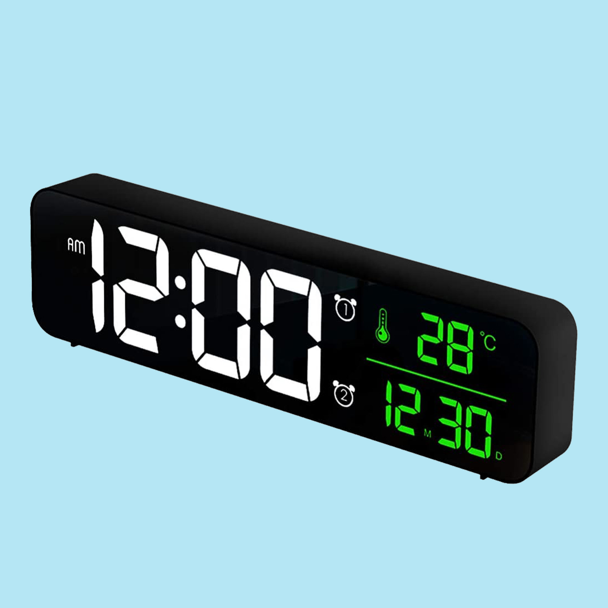 Ebern Designs Digital Electric Alarm Tabletop Clock in Black | Wayfair