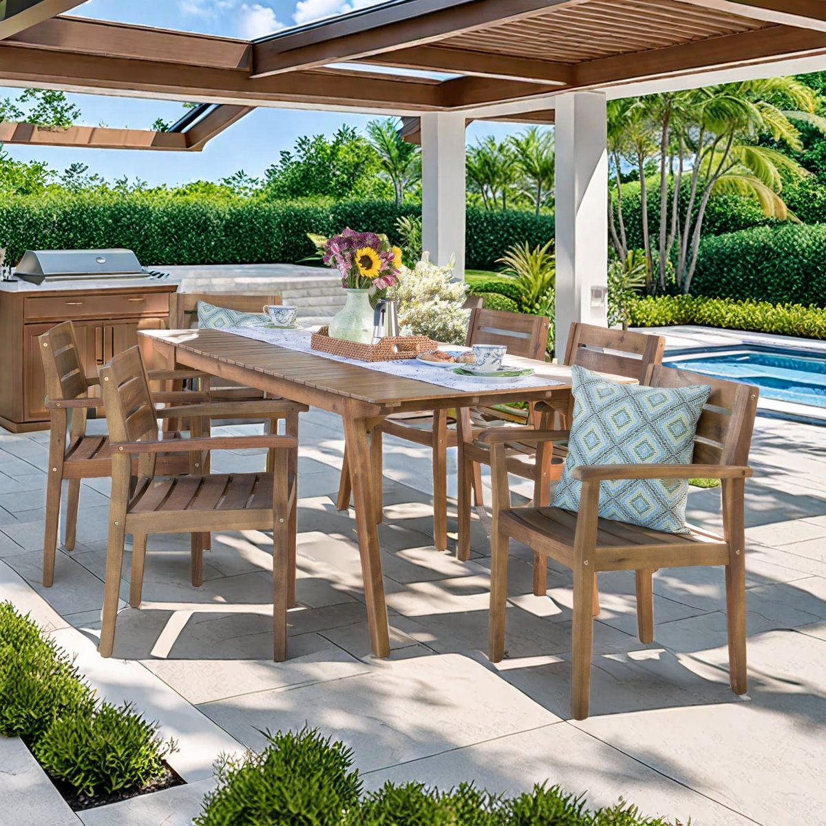 Wade Logan® Arneta 7 Piece Dining Set & Reviews | Wayfair