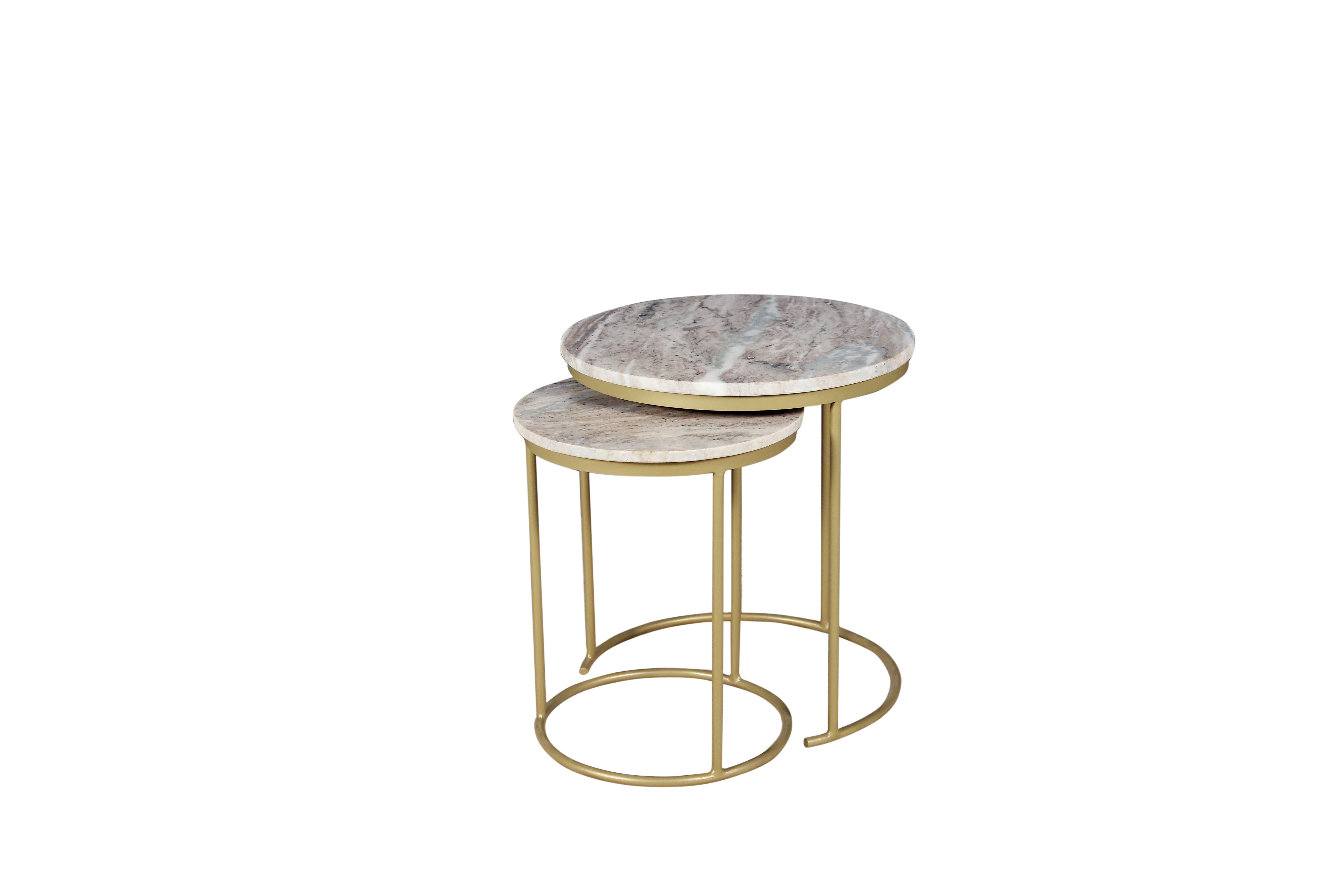Mercer41 Marble Nesting Coffee Table Set Of 2 With Metal Frame | Wayfair