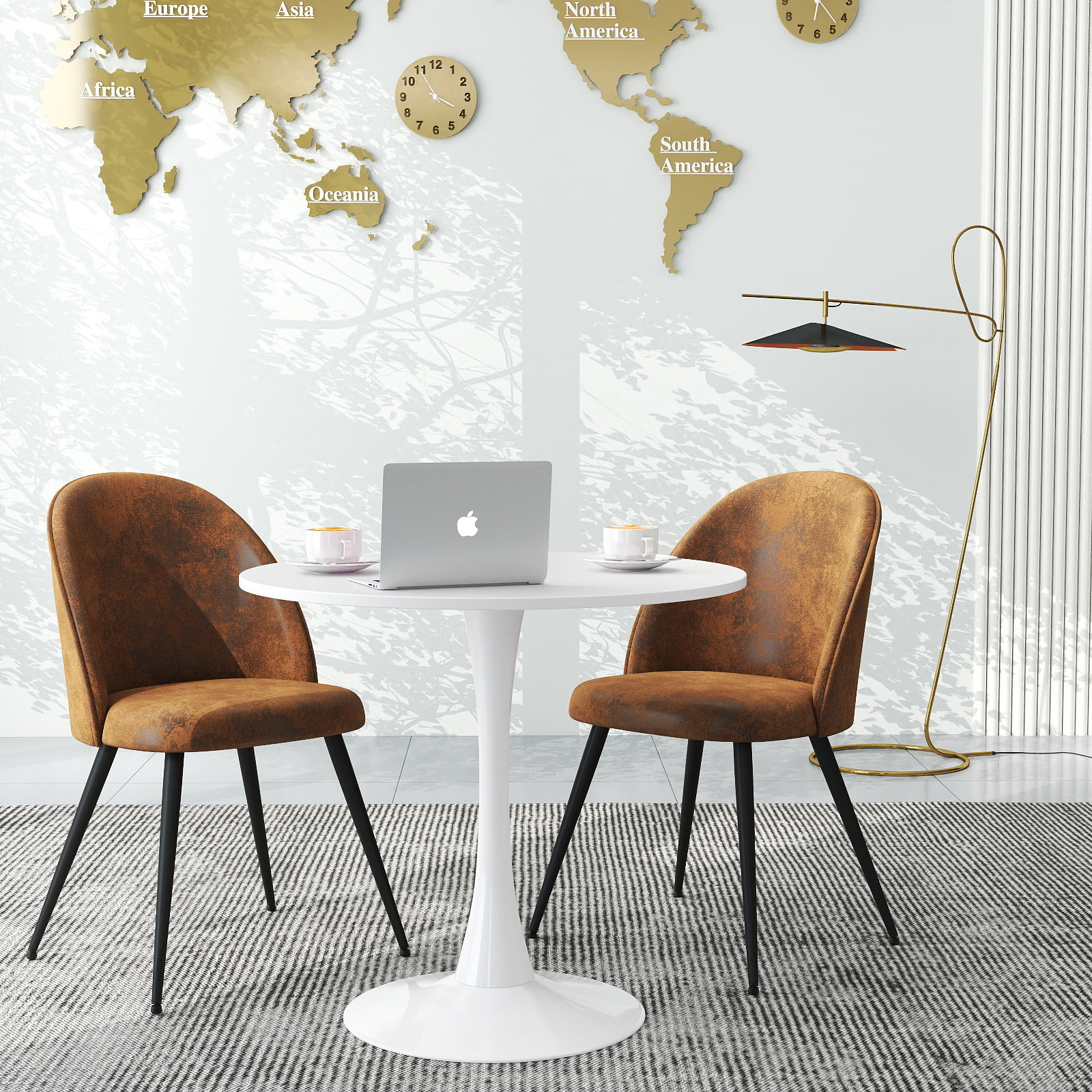 Corrigan Studio® Kasparas 3-Pieces Modern Dining Table Set with Round ...