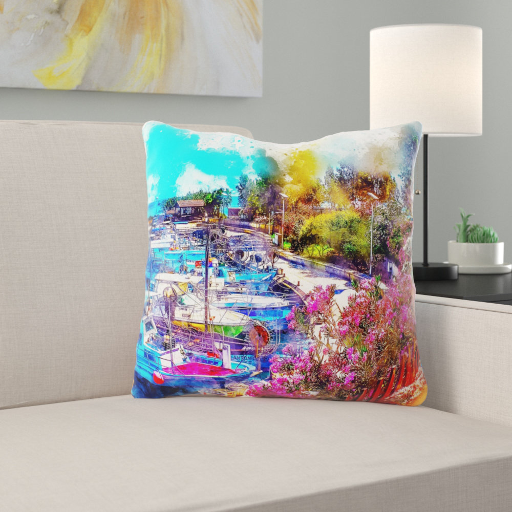 Ebern Designs Werts Harbor Outdoor Square Pillow Cover & Insert | Wayfair