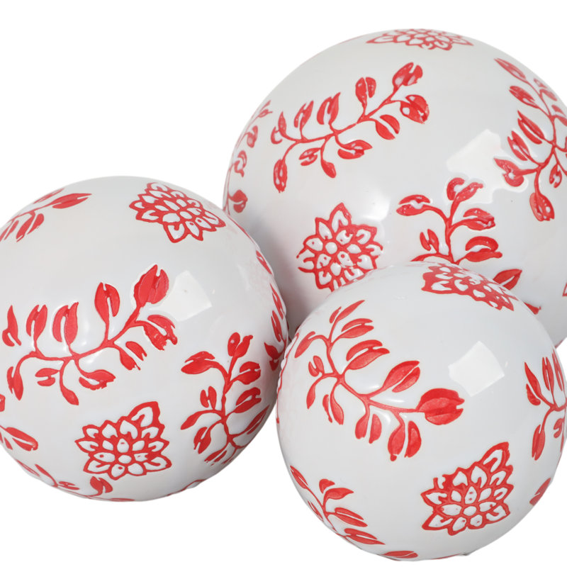 Three Posts™ Ceramic Decorative Orbs Set | Wayfair