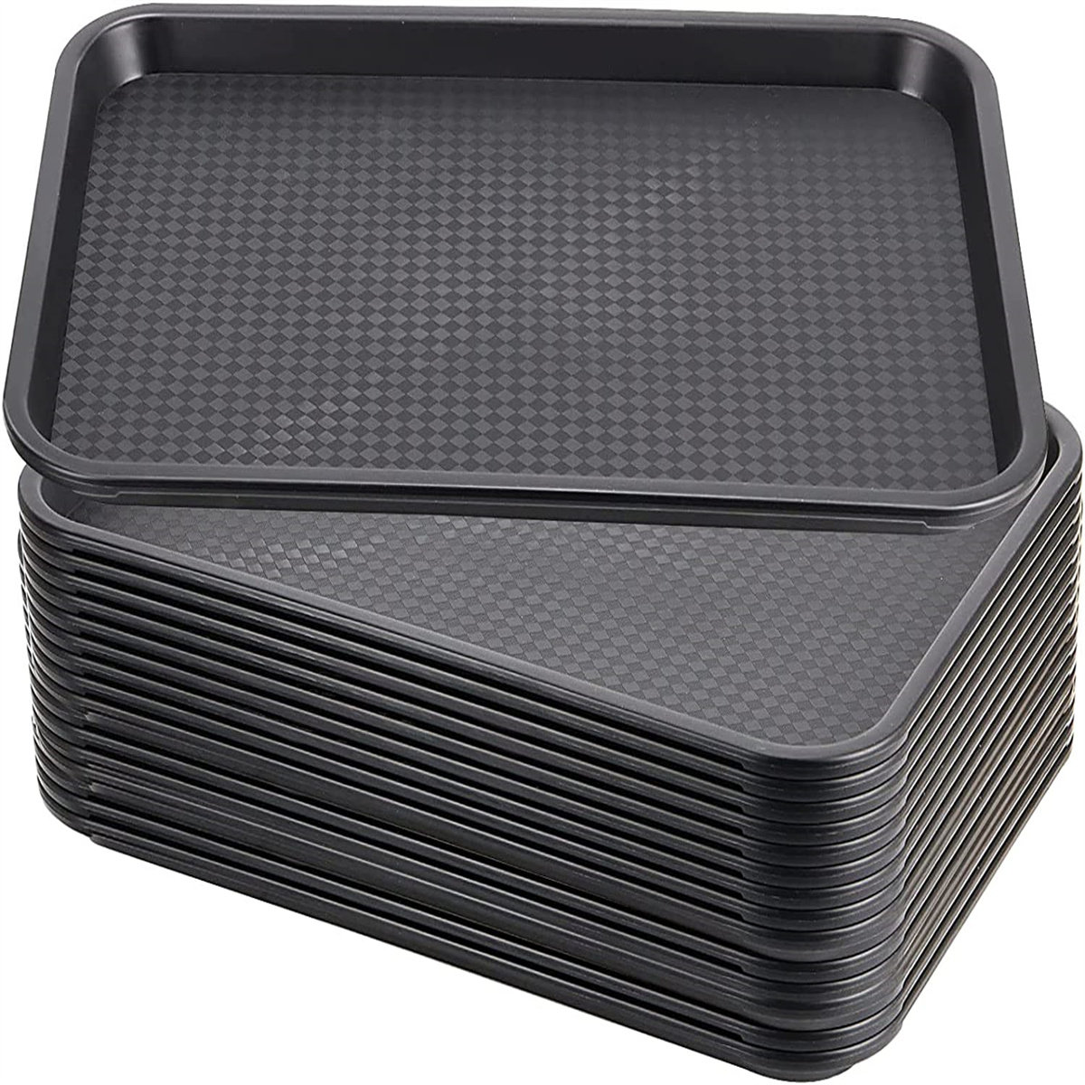 Latitude Run® 15 Pack 14 X 10 Inch Black Fast Food Tray, Large ...