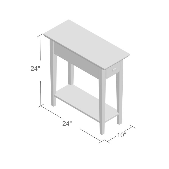 Charlton Home® Solid + Manufactured Wood Narrow Chairside Table ...