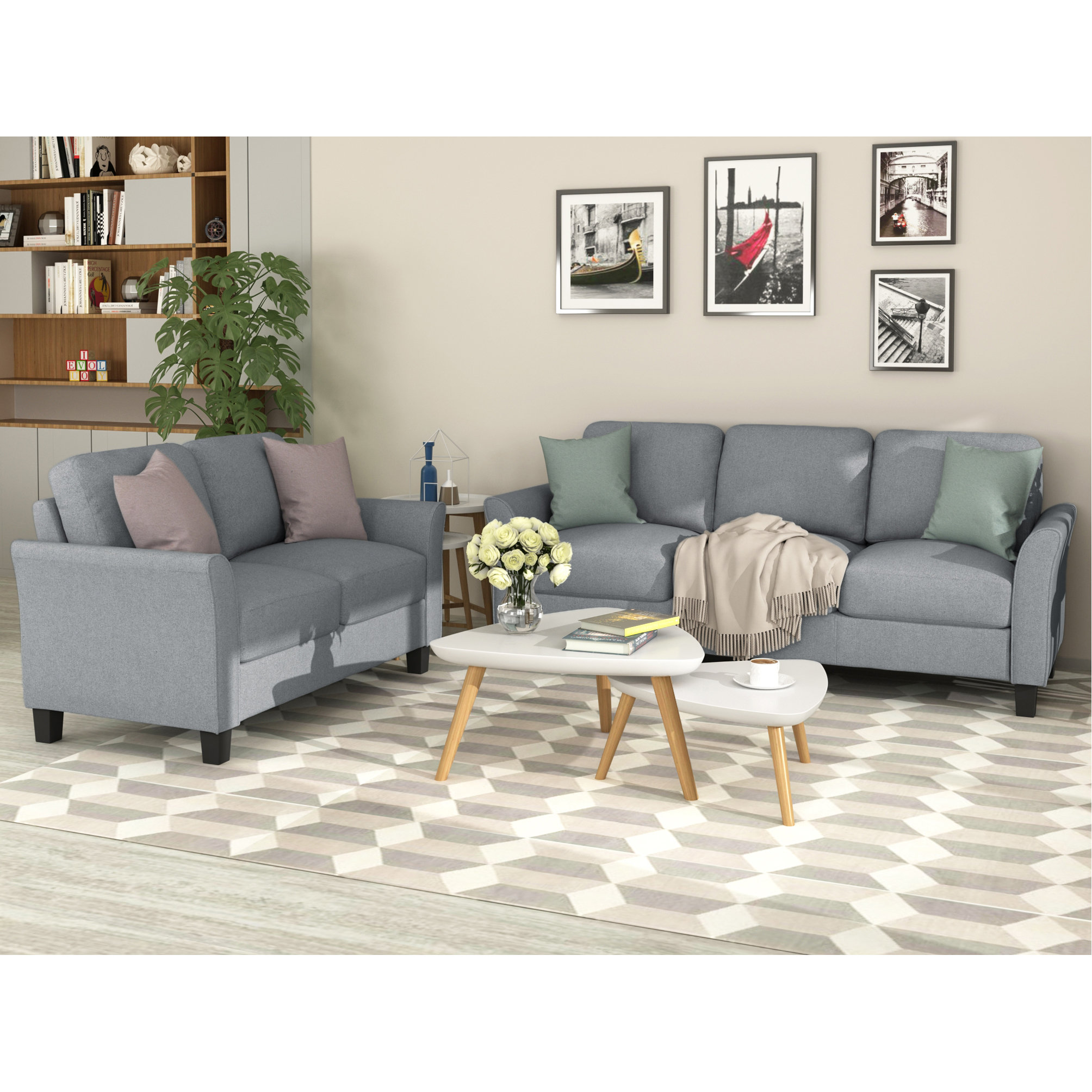 Red Barrel Studio Living Room Furniture Loveseat Sofa And 3-Seat Sofa ...