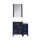 Navy Blue 36 In. Wide Bath Vanity Equipped With Side Cabinet, White ...