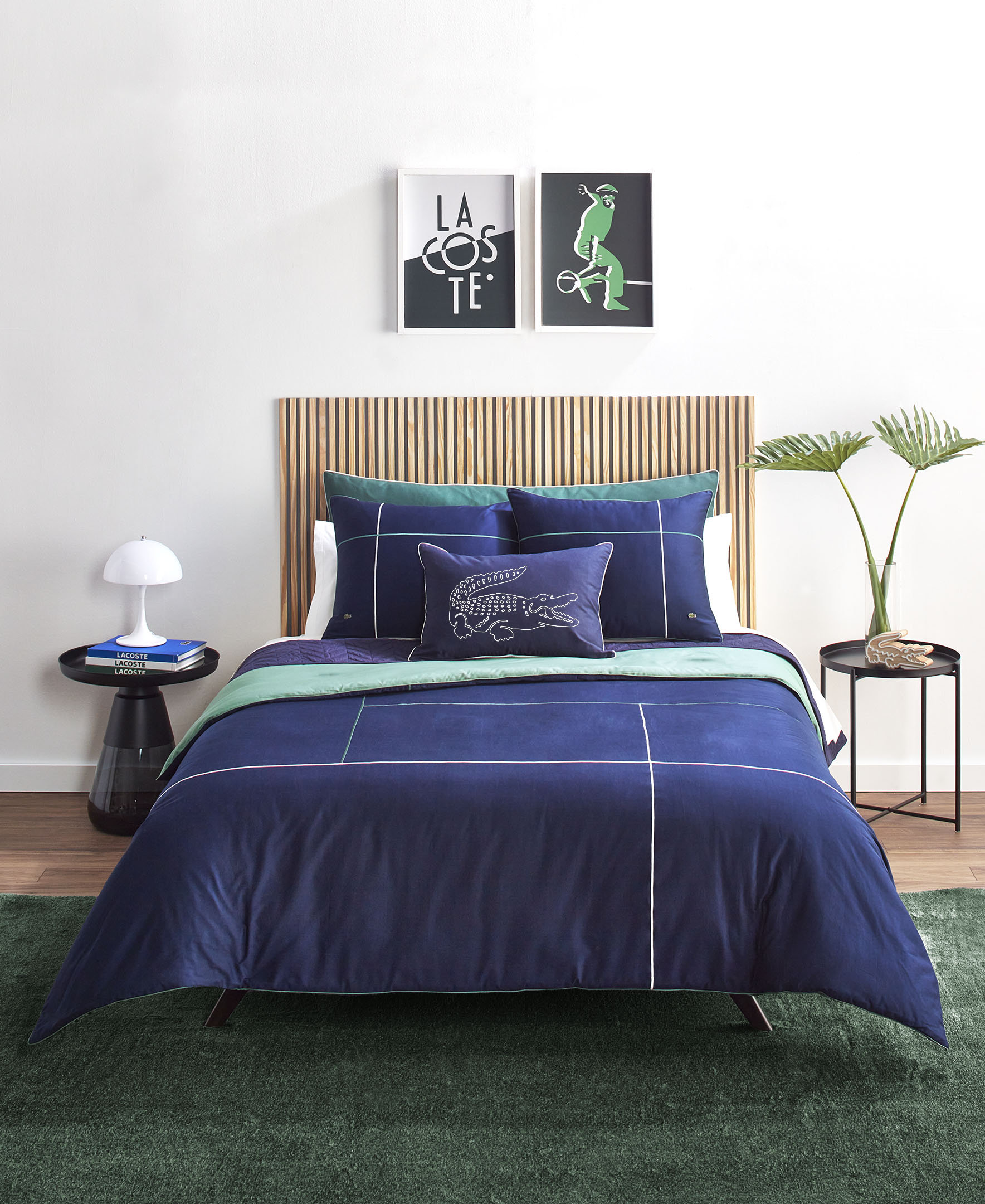 Lacoste Court Lines Comforter Set, Navy & Reviews | Wayfair