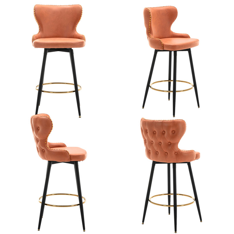 Corrigan Studio® Lama Swivel Counter & Bar Stool with Wingback and ...