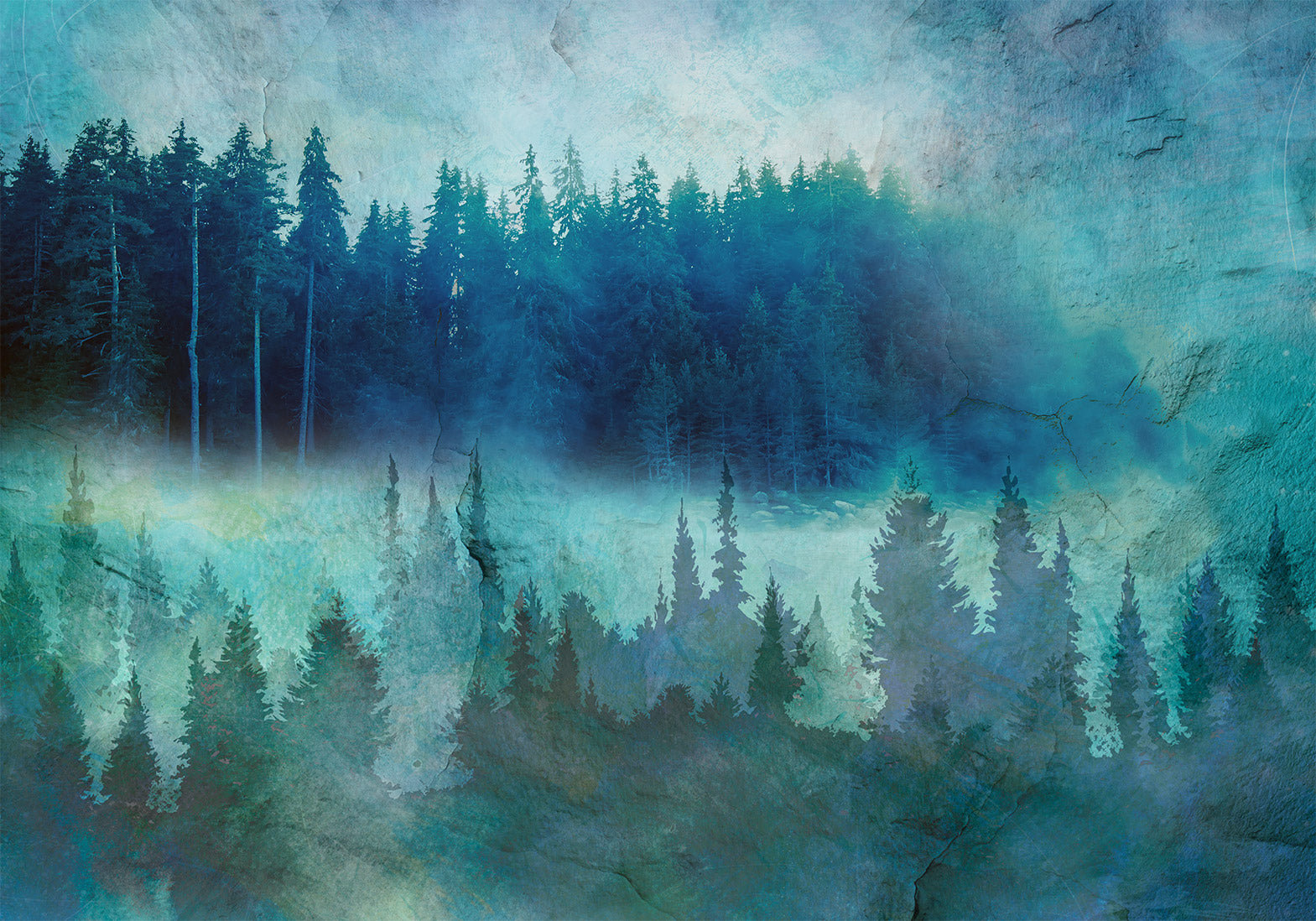 Loon Peak Landscape Wallpaper Wall Mural - Modern Forrest Impression ...