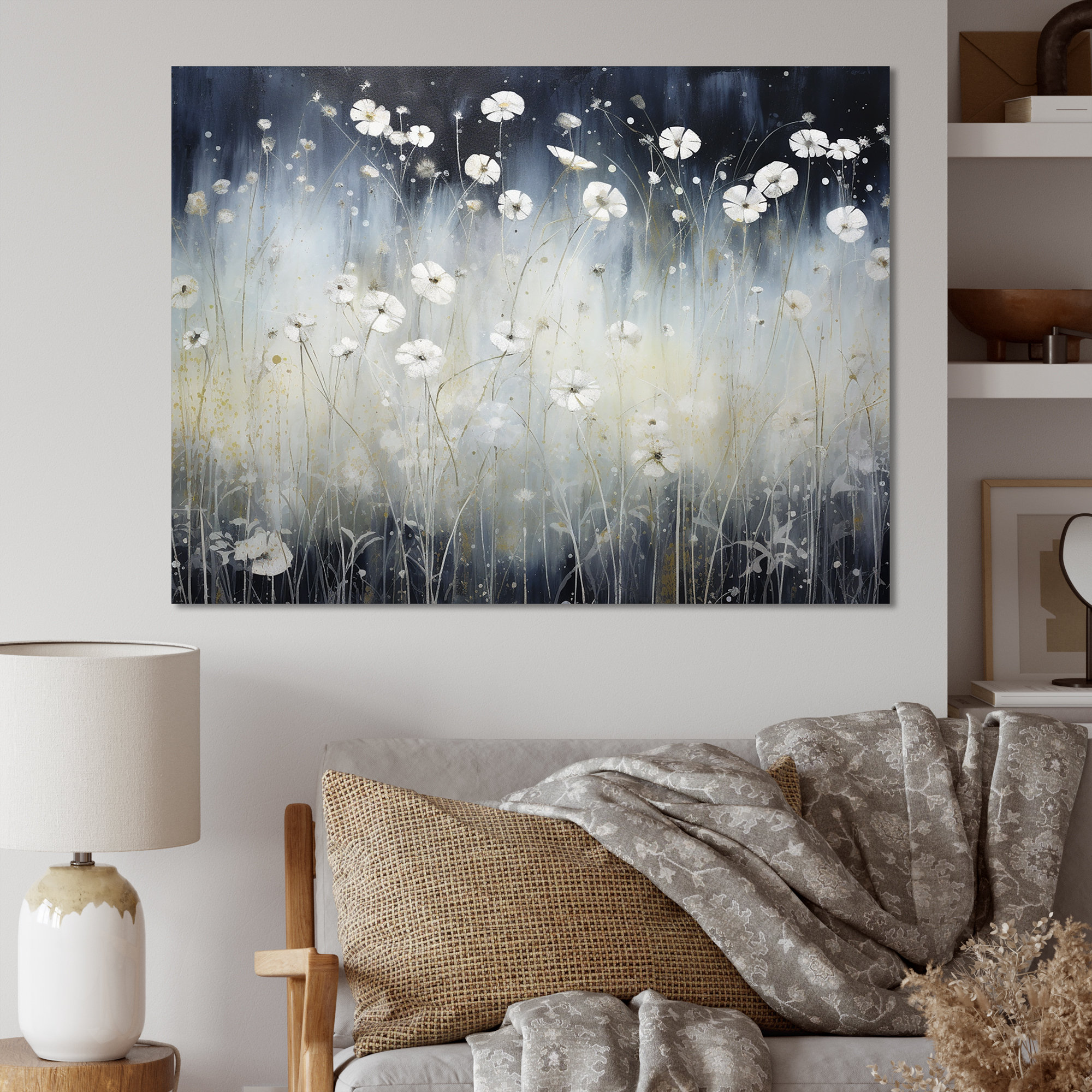 Red Barrel Studio® Misty Opalescent Floral Field II On Canvas Print ...