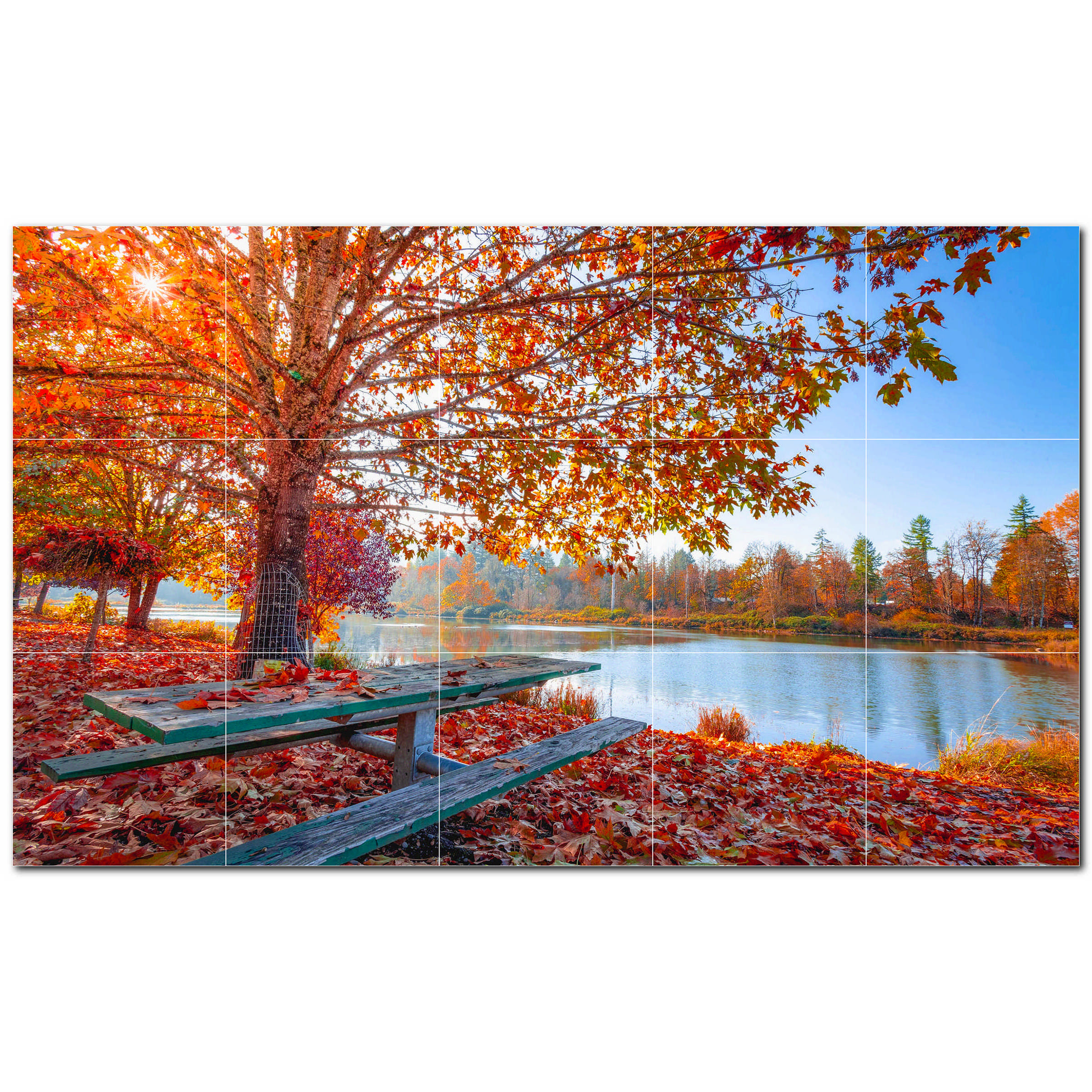 Picture-Tiles.com 30" x 18" Ceramic Autumn Photo Decorative Mural Tile ...